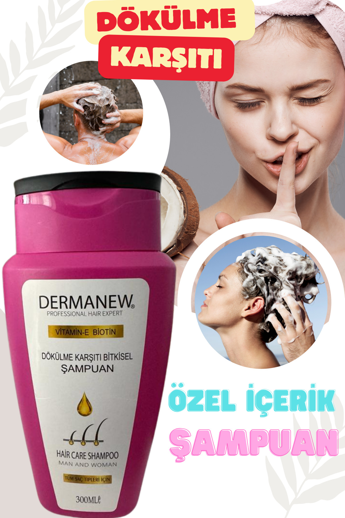 dermanew hair Kadın Ve Erkek Özel Içerik Dökülme Karşıtı Şampuan (SERUM ...