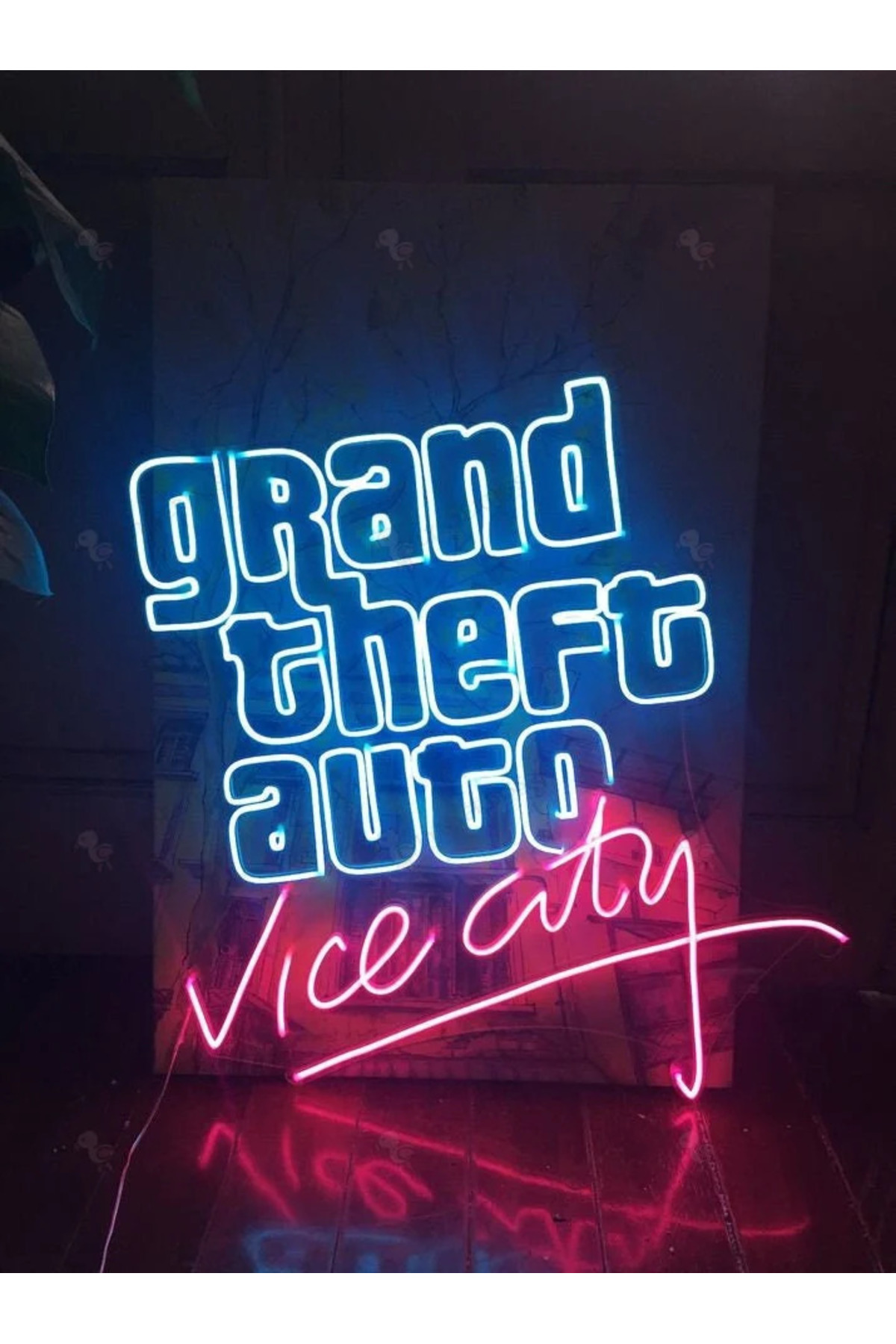 dekoraven Gta Vice City Neon Led Tabela Dekoratif Aydınlatma(50x50cm ...