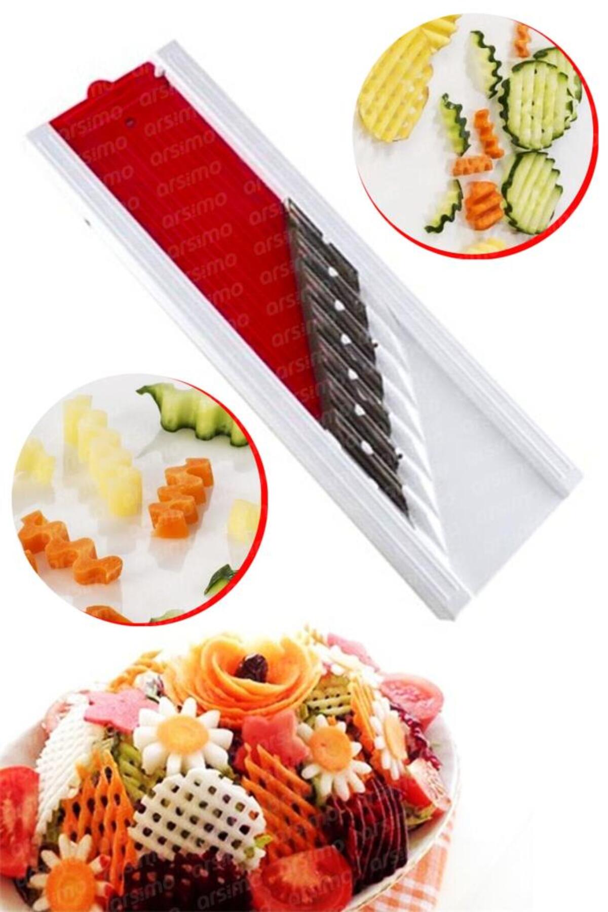 abnturk 2 Adet Cipser Çelik Bıçaklı Şekilli Patates Sebze Meyve Rendesi ...