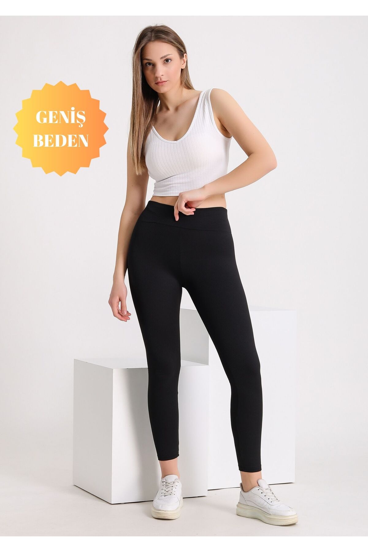 BANEGA Curve Büyük Beden Fitilli Yüksek Bel Toparlayıcı Siyah Tayt Fiyatı, Yorumları - Trendyol