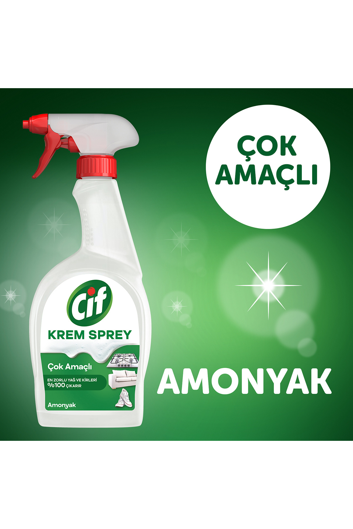 Cif Krem Sprey Çok Amaçlı Yüzey Temizleyici 750 Ml X 3adet + Mikrofiber ...