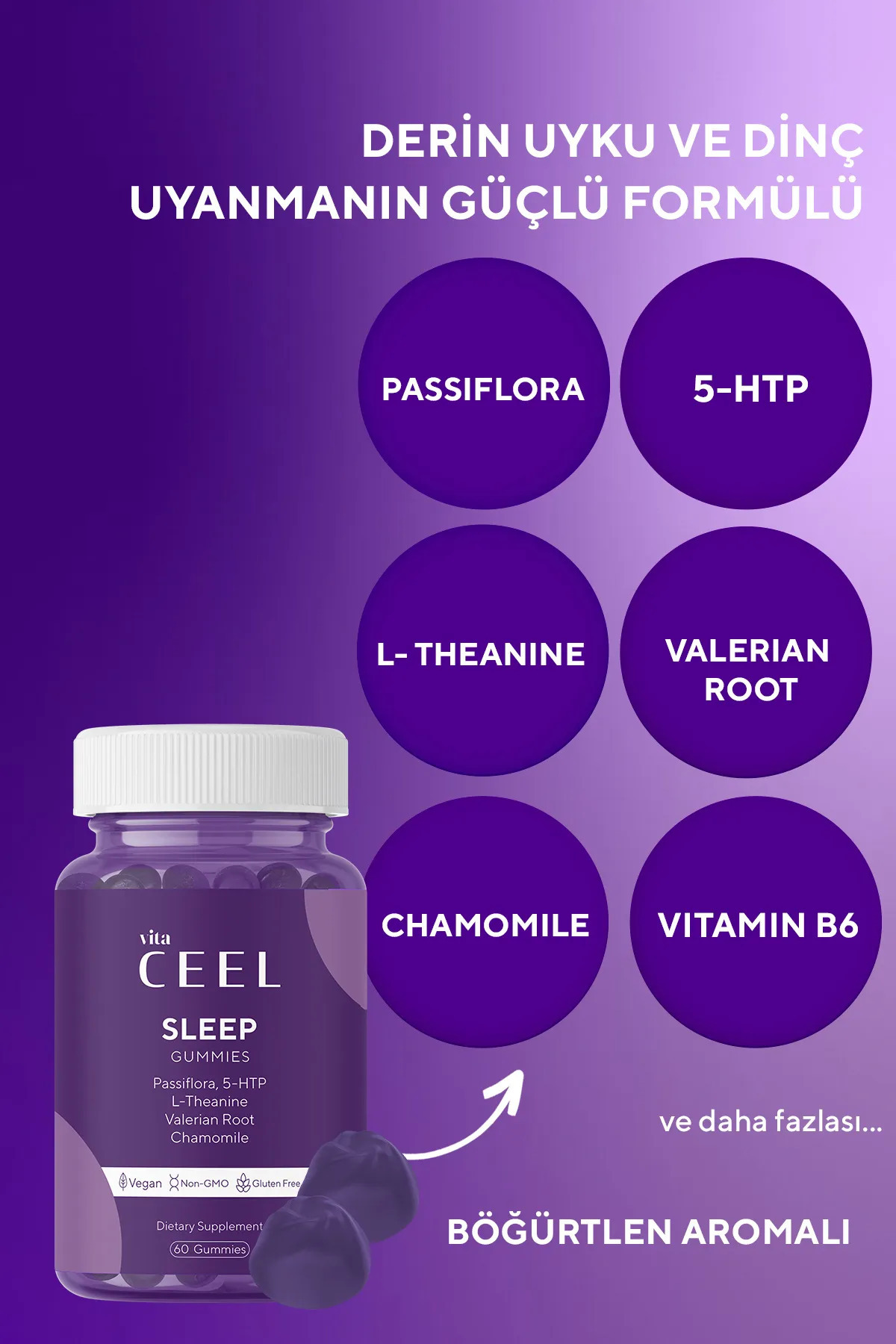 Vita Ceel Iyi Uyku Ve Enerjik Uyanışa Yardımcı Vegan Gummy Vitamin B6 ...