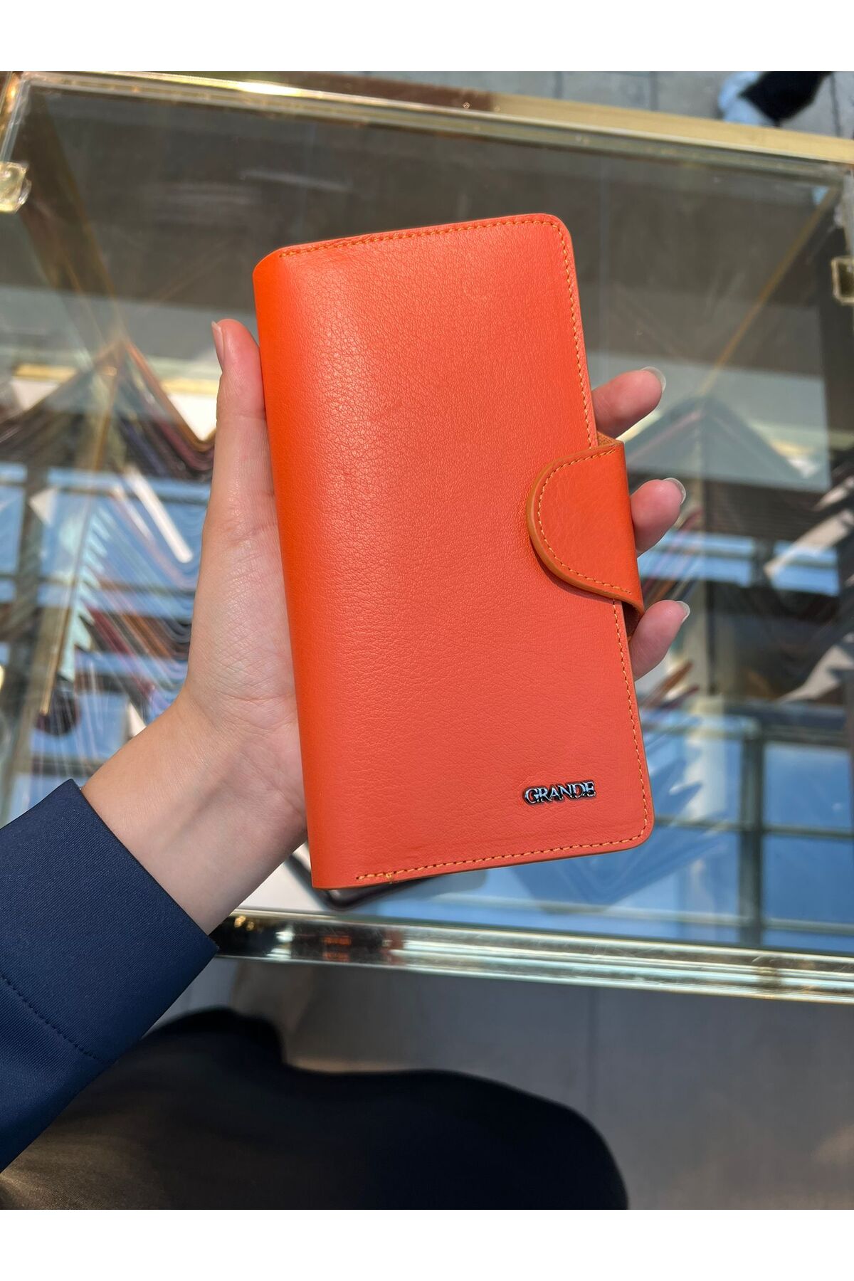 MFT Leather Design Grande Hakiki Deri Kadın Cüzdan Turuncu 2644 Fiyatı ...