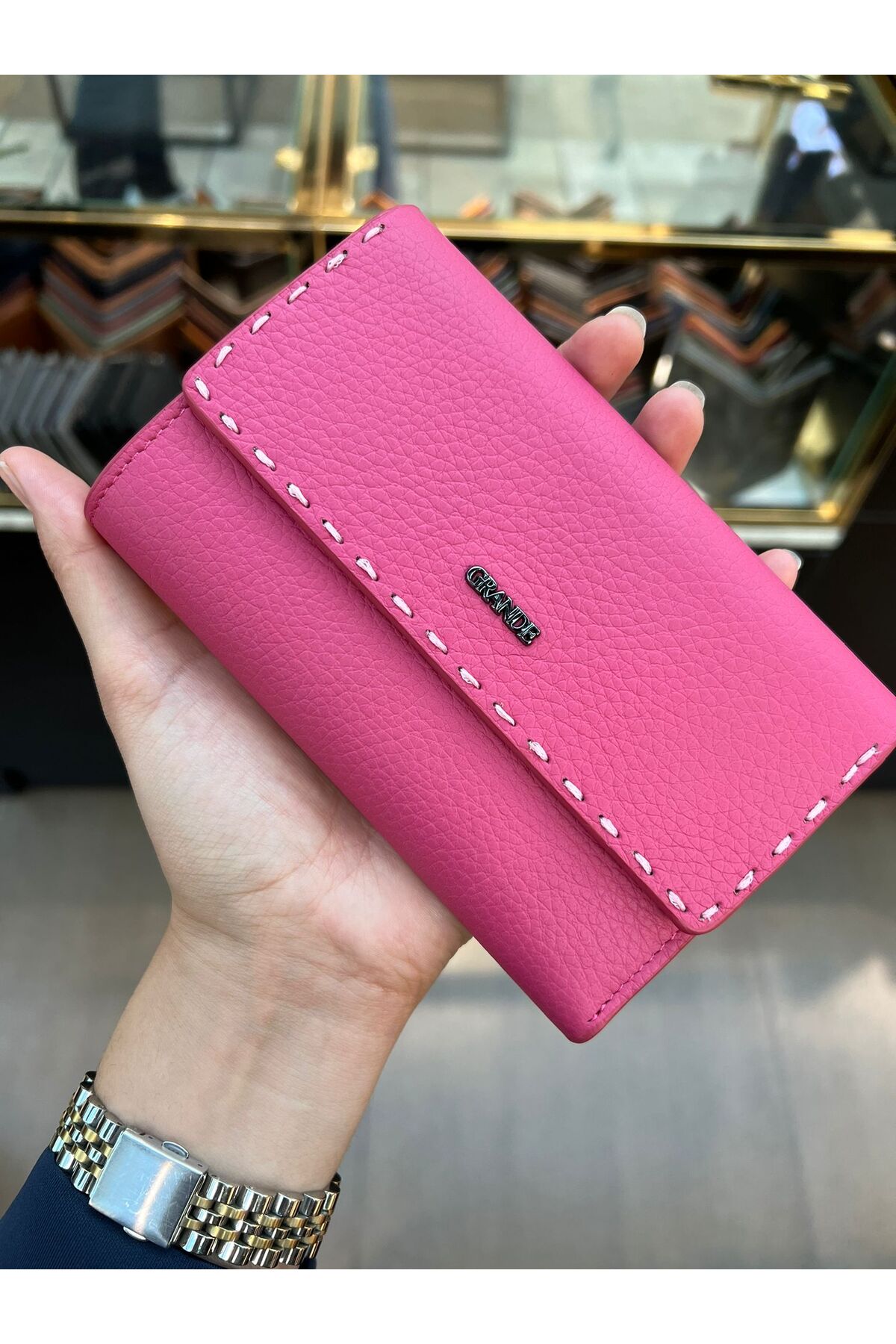 MFT Leather Design Grande Hakiki Deri Kadın Cüzdan Fuşya 2784 Fiyatı ...