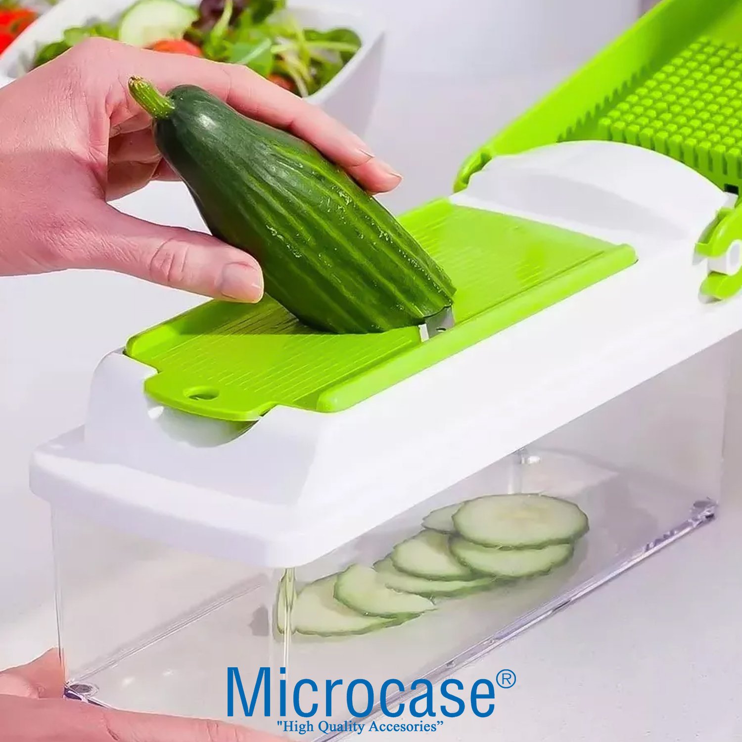 Microcase 12 Parçalı Akıllı Sebze Meyve Dilimleyici Doğrayıcı Rende ...