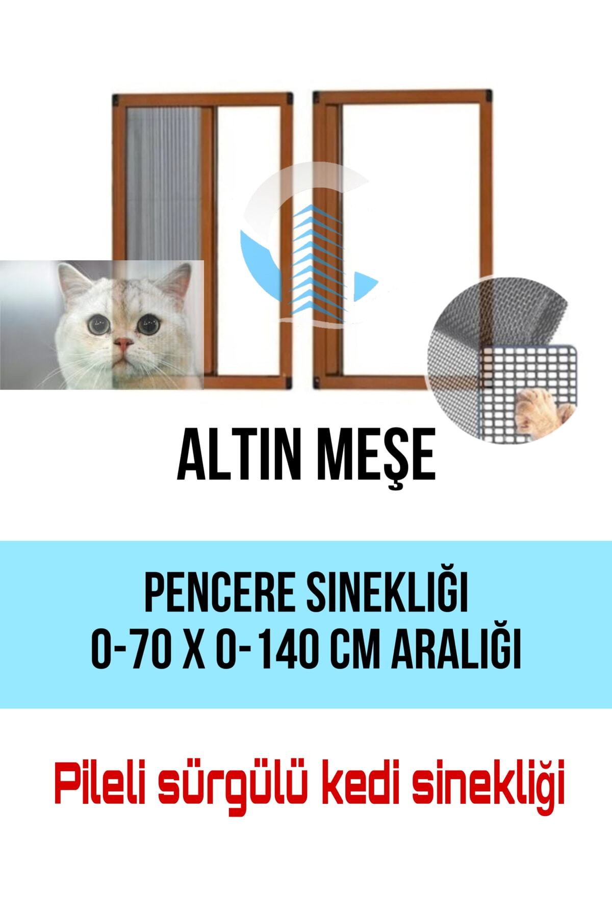ÇAĞLAYAN İNŞAAT Kedi Sinekliği Pileli Plise Sürgülü Akordiyon Katlanır ...
