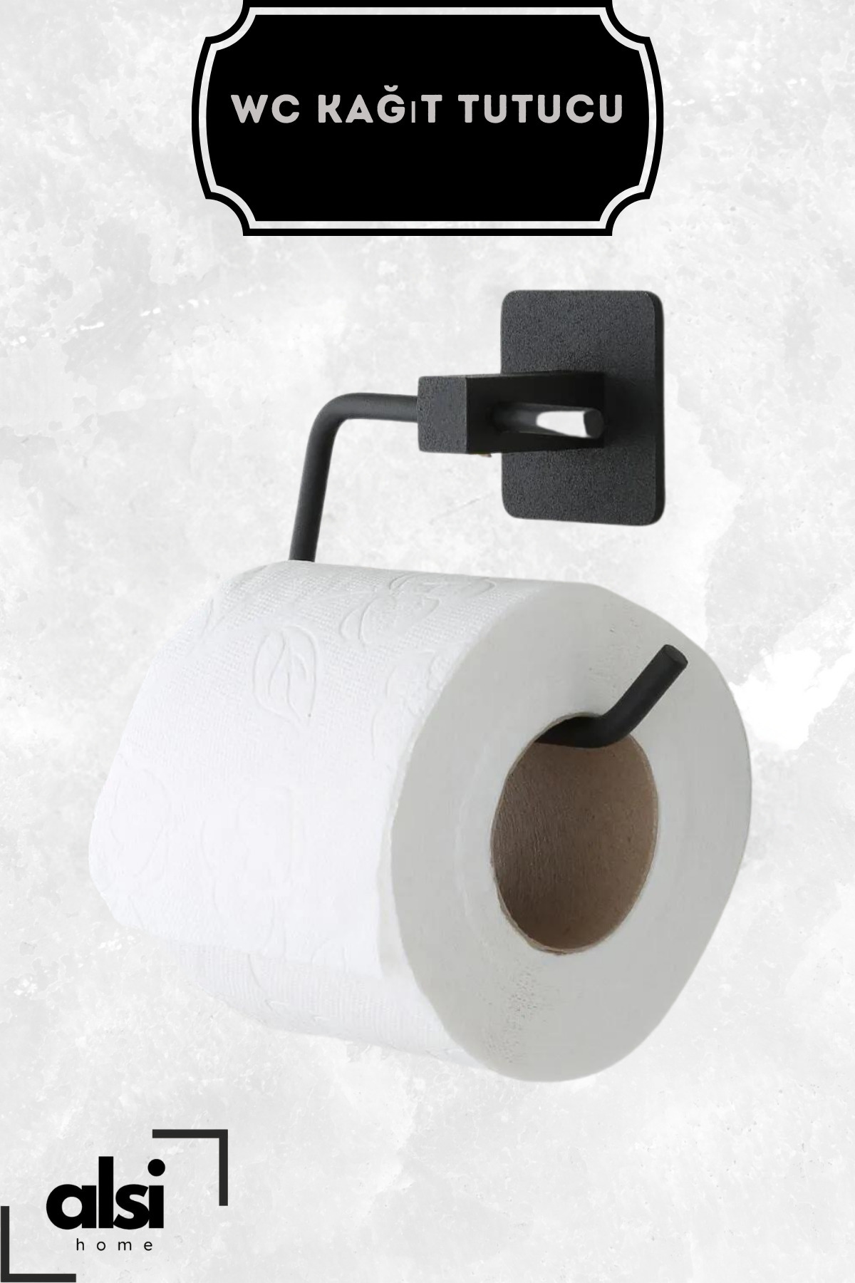 ALSİ HOME Yapışkanlı 4 lü Siyah Uzun Askısı Havlu Askısı Wc Tuvalet ...