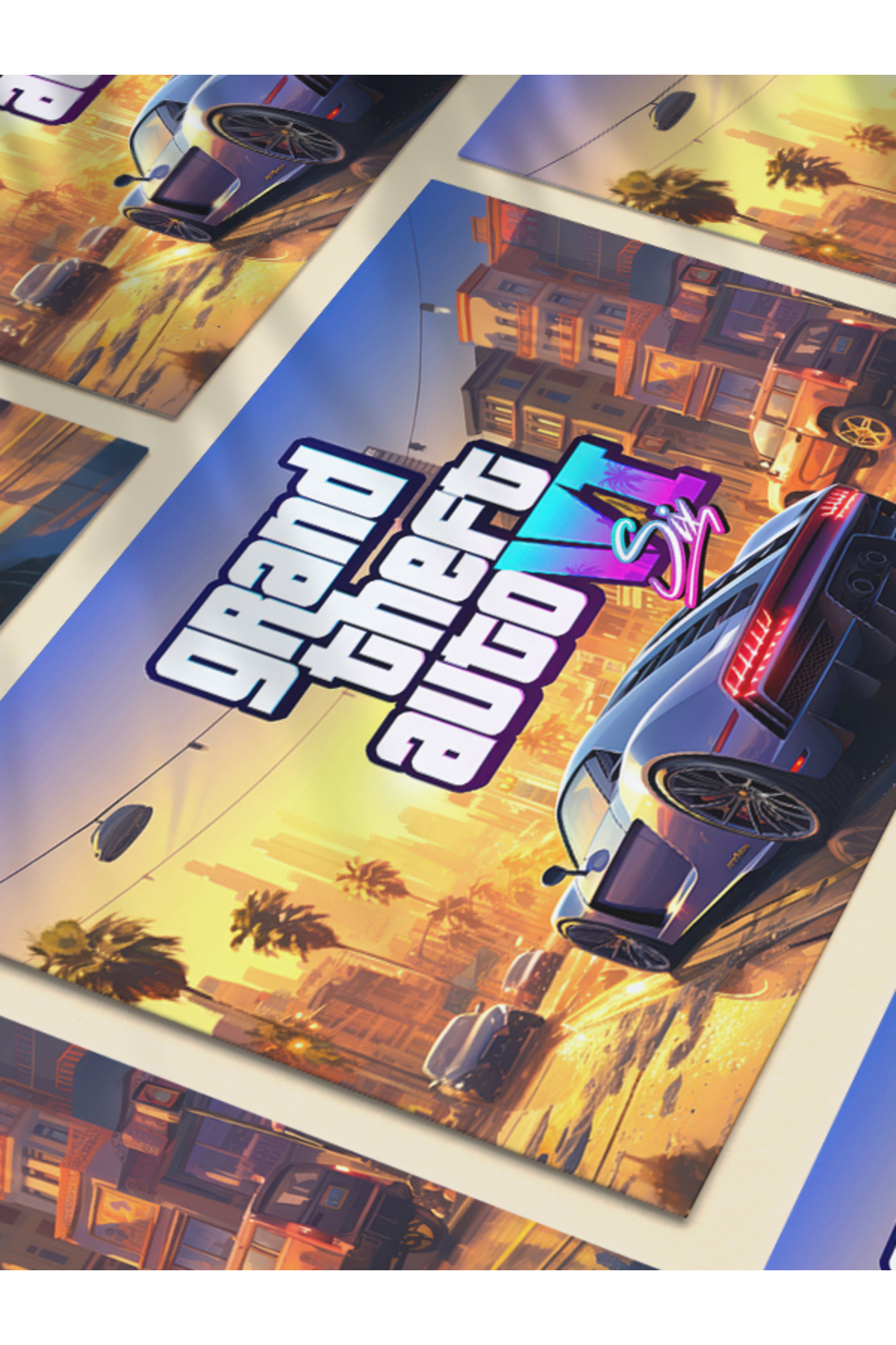 ZNC GTA 6 (VI) - Gaming Posterleri, Özel Tasarım Kağıt Poster, Duvar ...