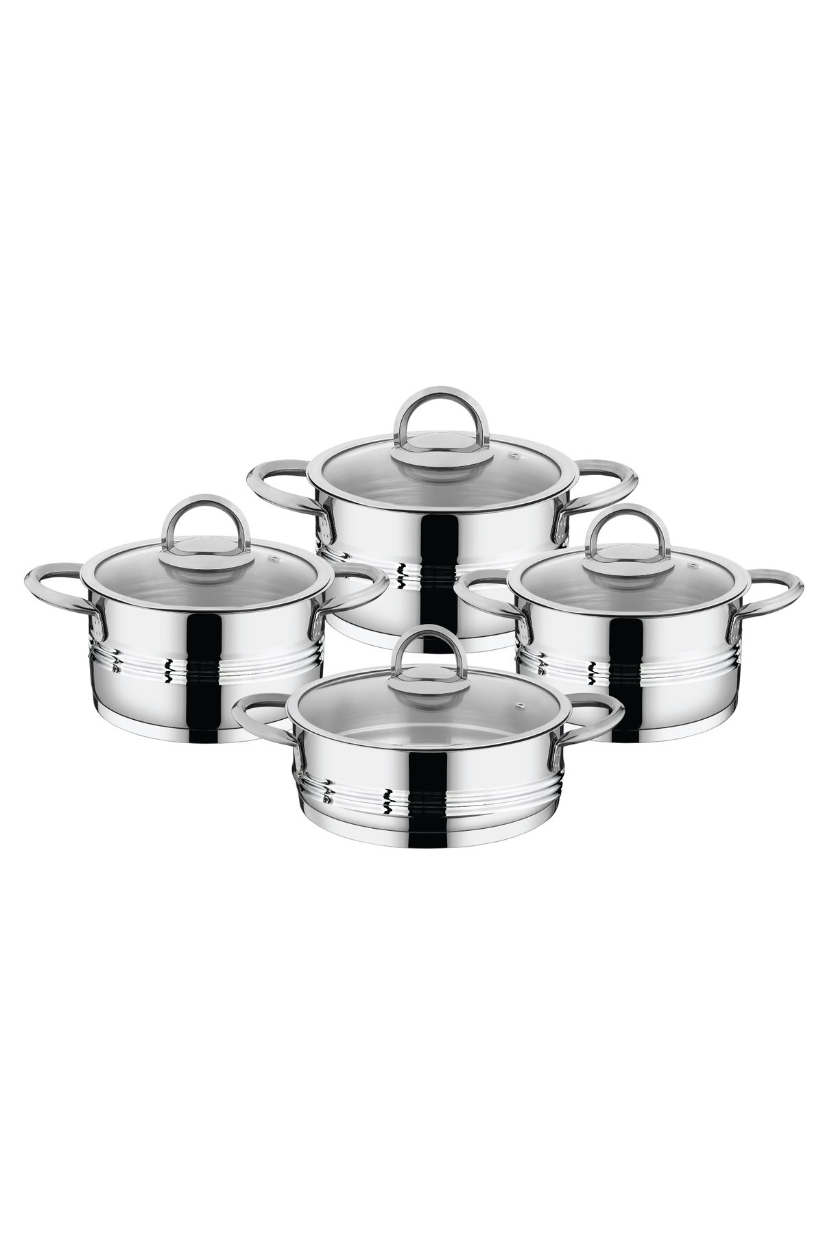 Oms Collection 8 Parça Silindir Çelik Tencere Seti Silver Fiyatı ...