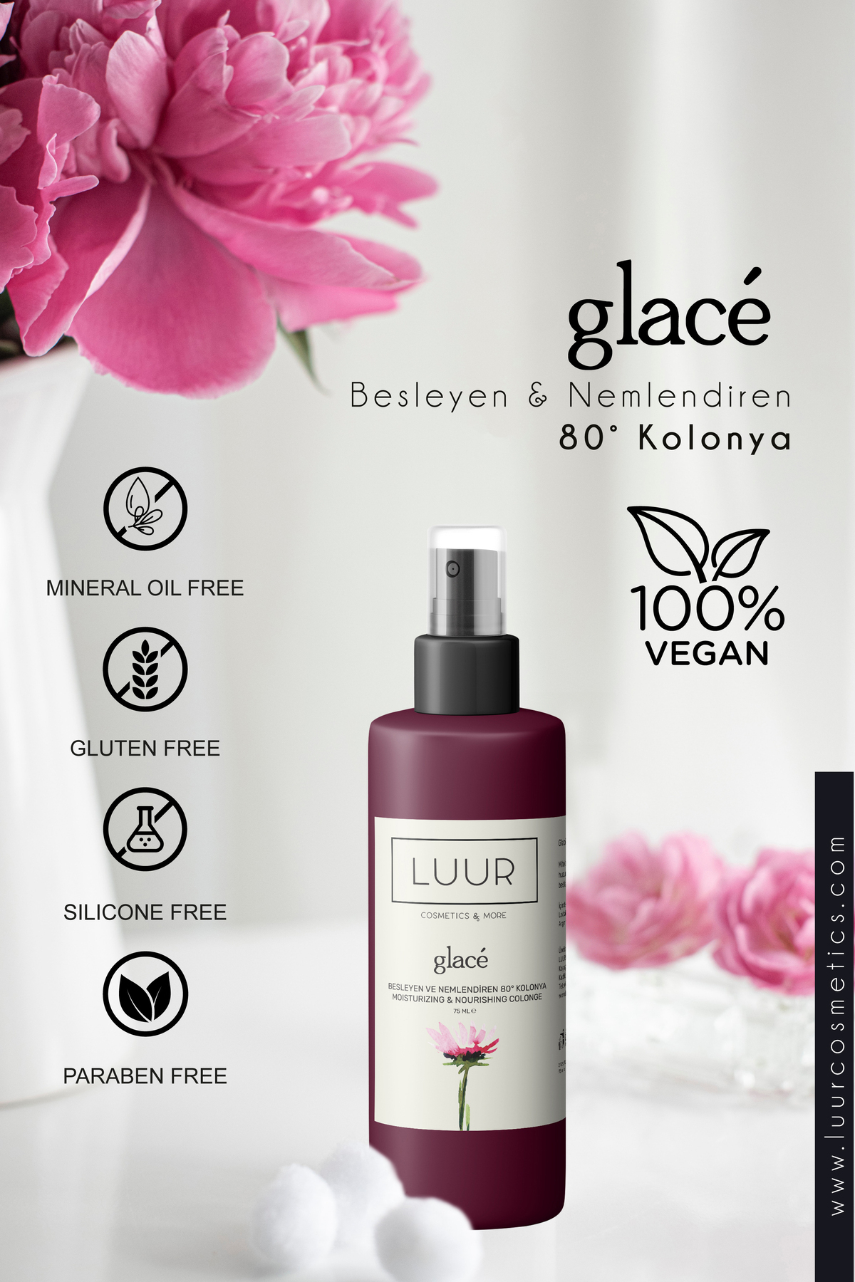 LUUR COSMETICS & MORE Glacé 80° Kolonya Nemlendirici Arındırıcı ...