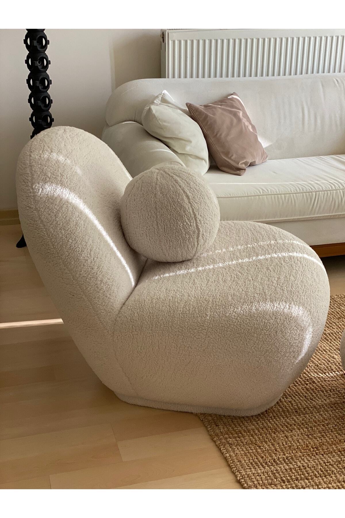 Bilgin Design Teddy Berjer, Puf, Top Yastık Takım Kırık Beyaz Fiyatı, Yorumları - Trendyol