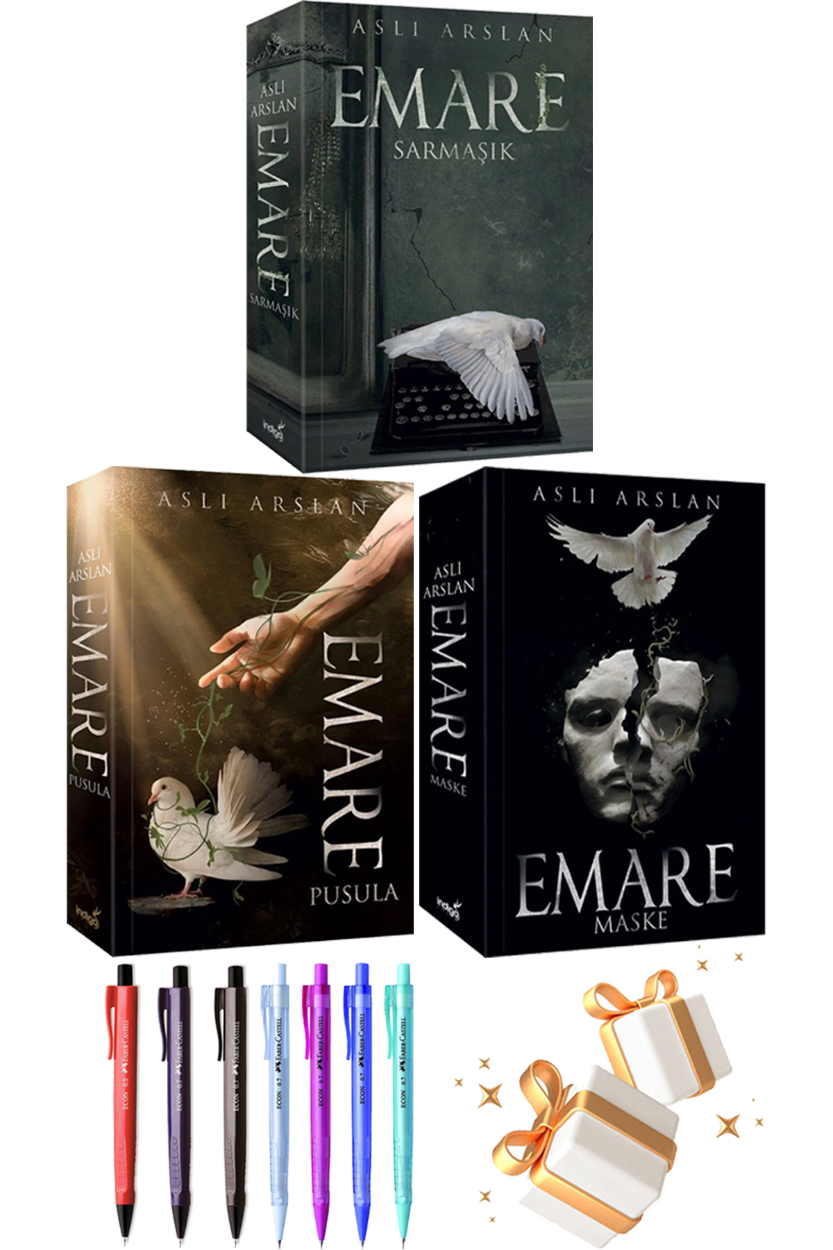 İndigo Kitap Emare Sarmaşık Pusula Maske 3lü Set Aslı Arslan Faber ...