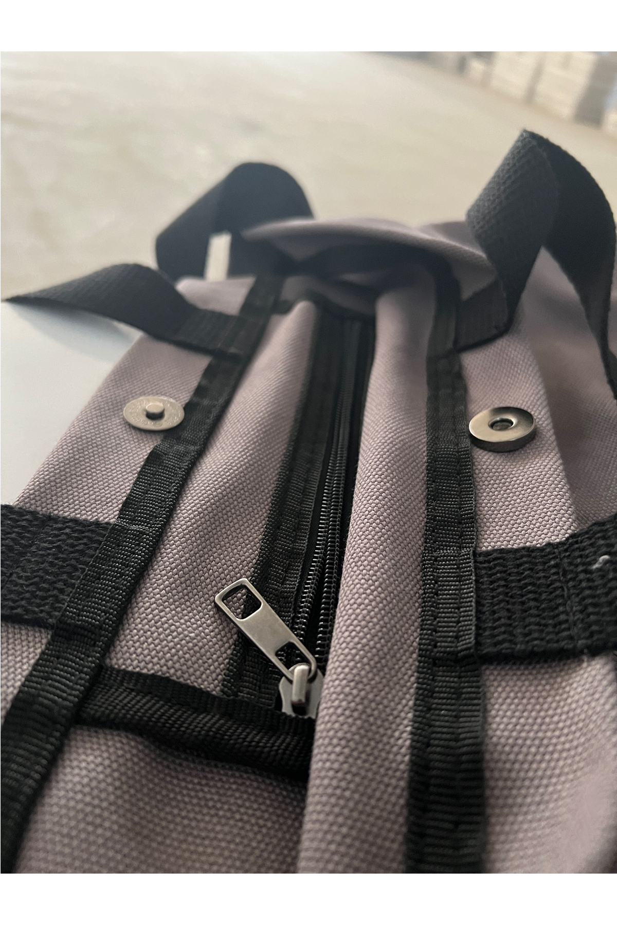 WEST BULLS Inside Out Shopper Kanvas Tote Gri Büyük El ve Omuz Çantası ...
