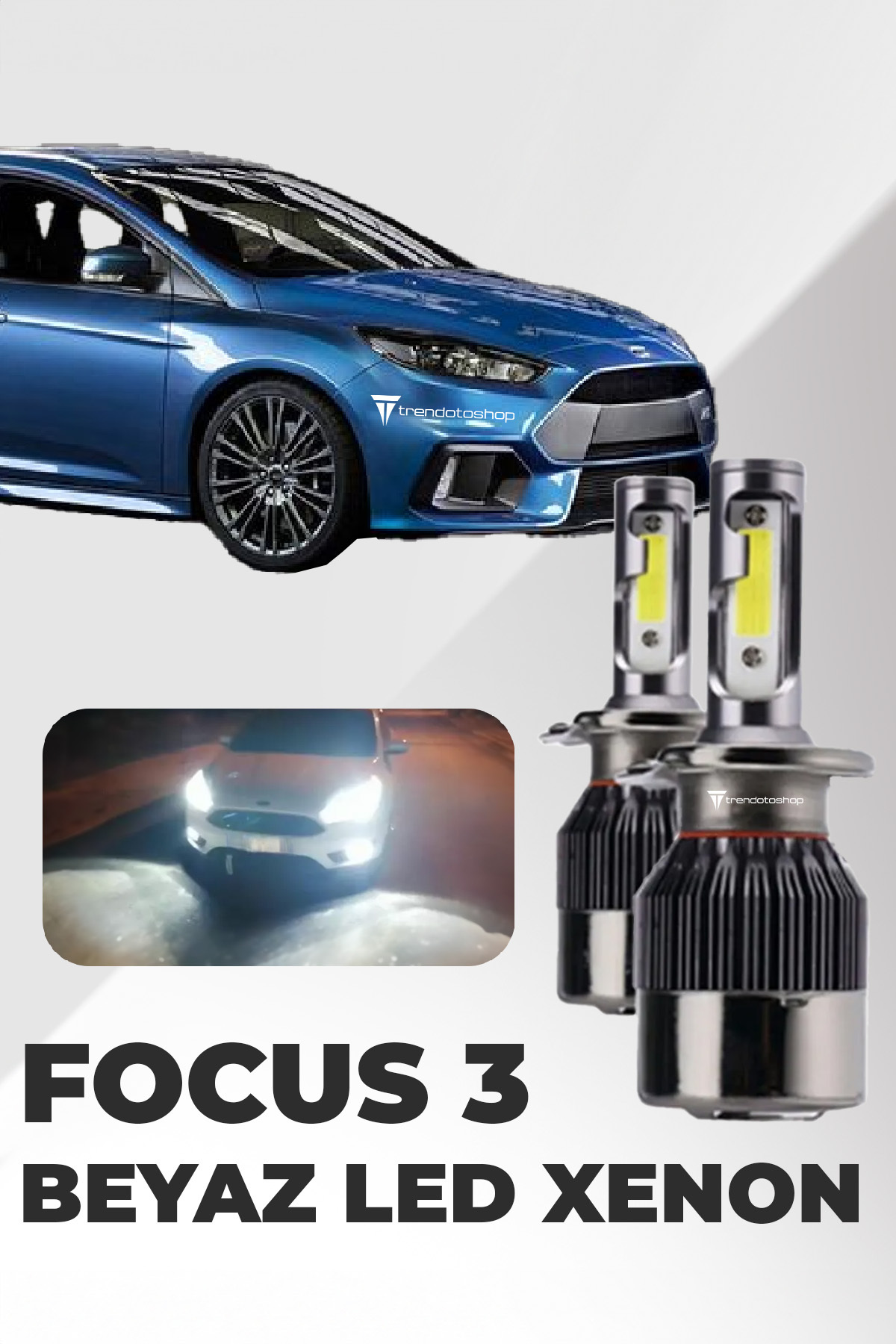 C9 Ford Focus 3 2015-2018 Ile Uyumlu Uzun LED Xenon Far Ampulü: Şimşek Etkili - Fiyatı, Yorumları
