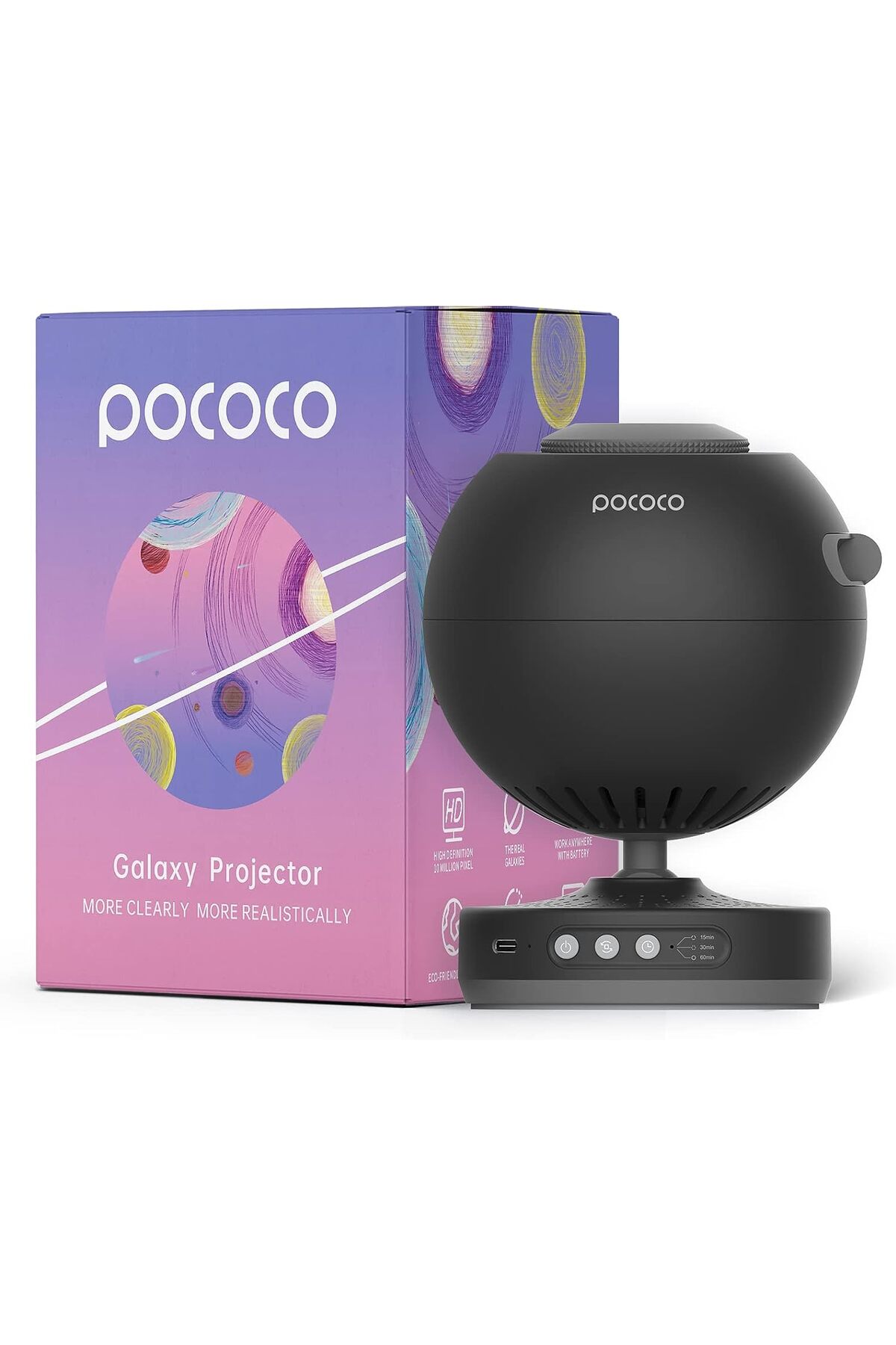 pococo Galaxy Lite Star Projektör, Yıldızlı Gökyüzü Projektörü,Yıldızlı Projektör, Gece Lambası ...