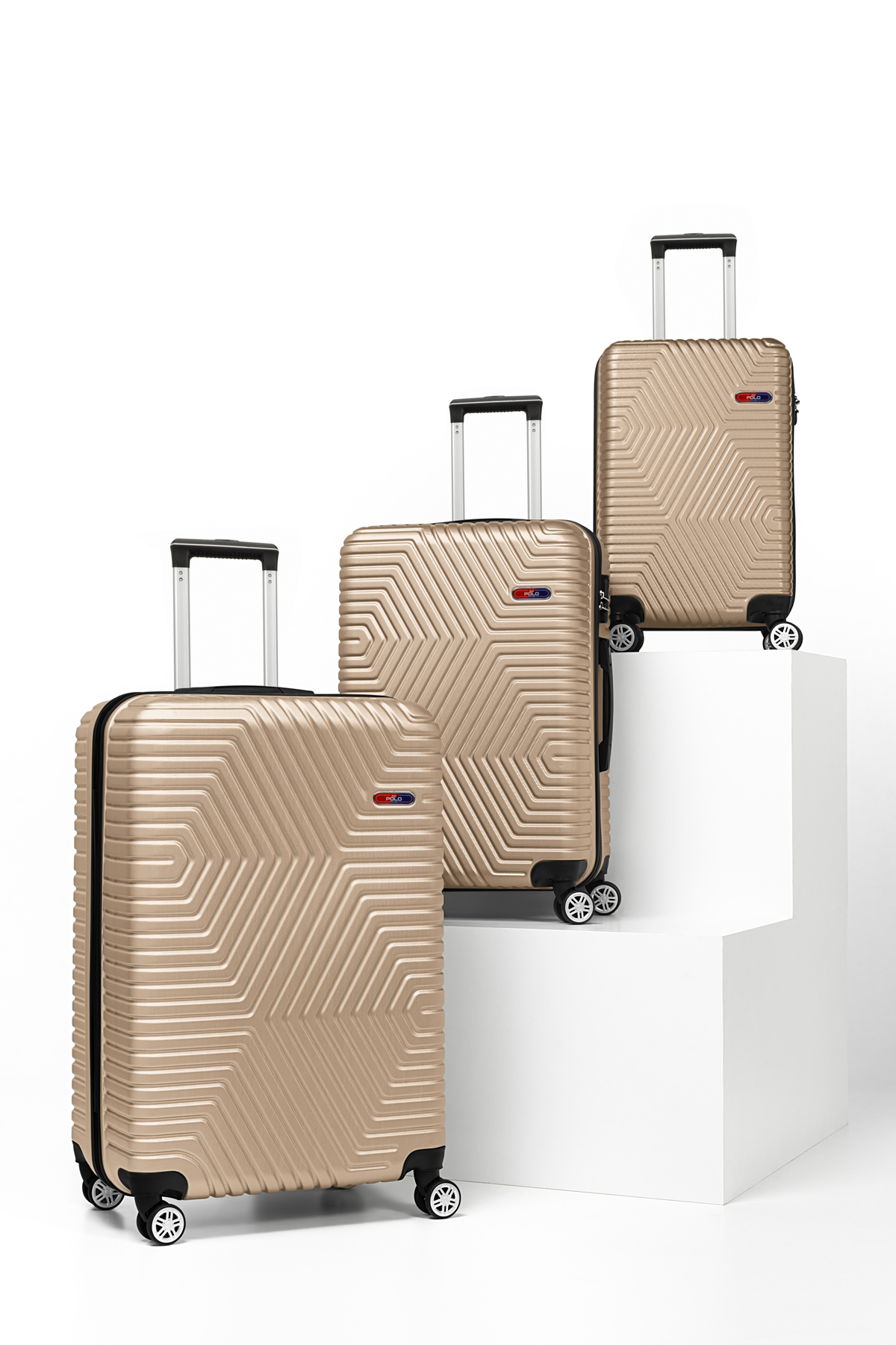 G&D Polo Suitcase Abs 3'lü Gold Lüx Valiz Seyahat Seti 600.06-set ...