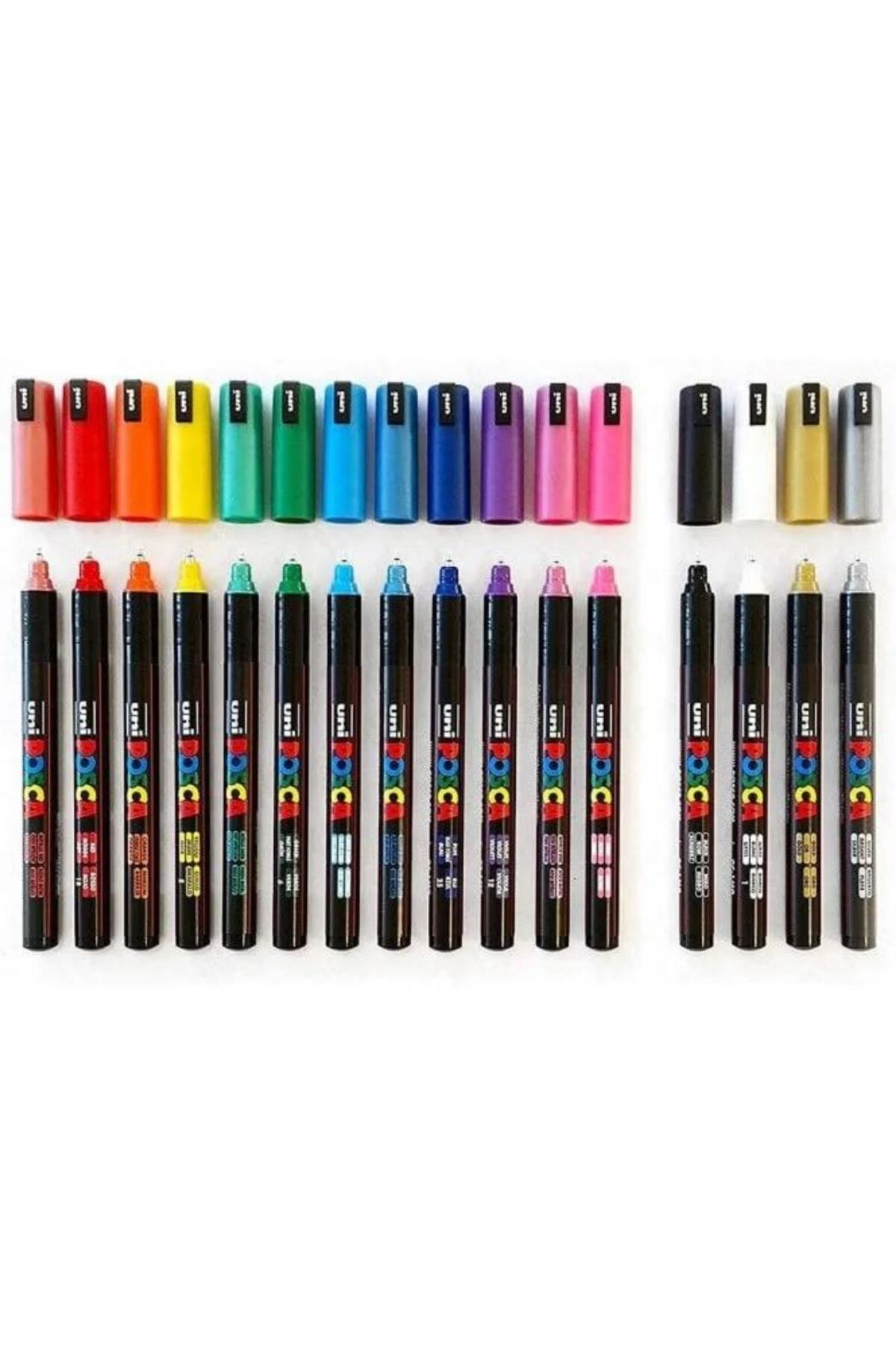 Uni Posca Marker Kalem Pc-1mr (0.7mm) İğne Uçlu 21'li Tüm Renkler Full ...