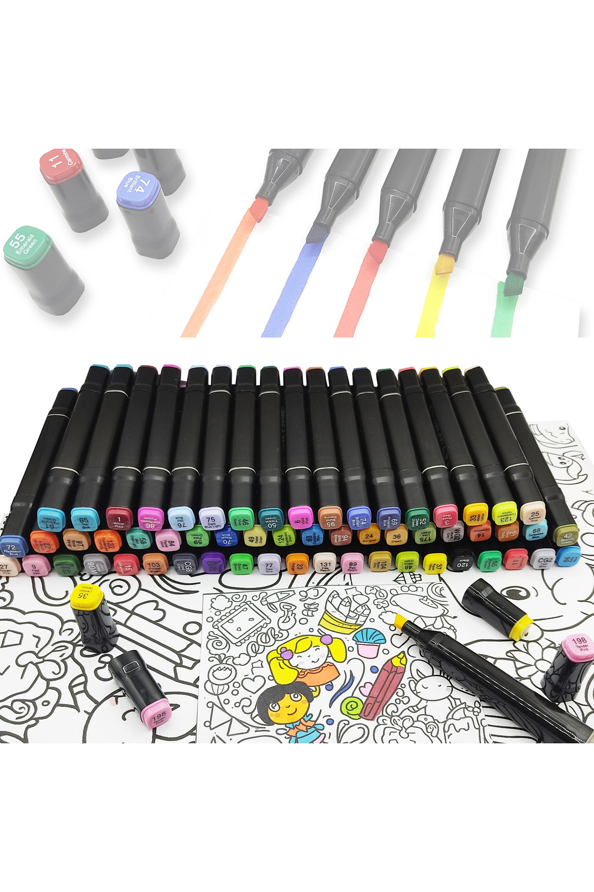 Limmy Çift Taraflı Profesyonel 60'lı Marker Boya Kalem Seti Marker Boya ...
