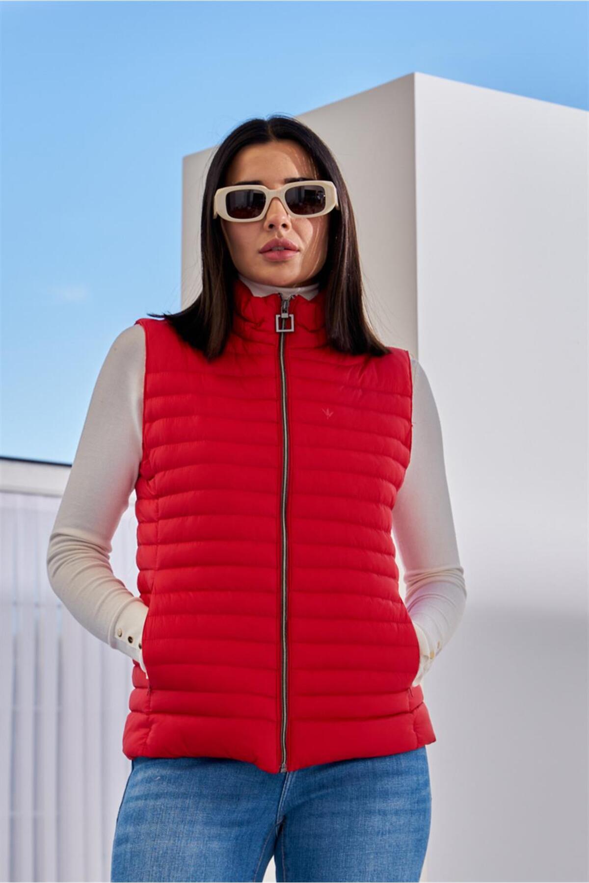 PRANGA Kadın Kırmızı Şişme Yelek Fiyatı, Yorumları - Trendyol