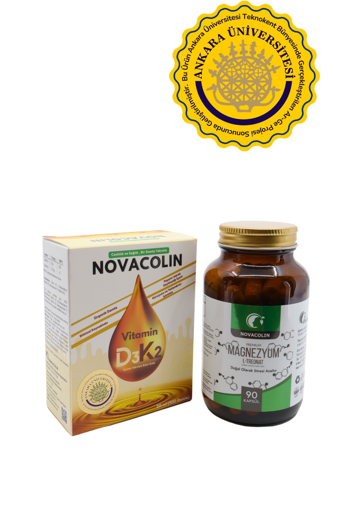 NOVACOLIN Magnezyum 90 Kapsül & Vitamin D3K2 20 ML Damla Fiyatı ...