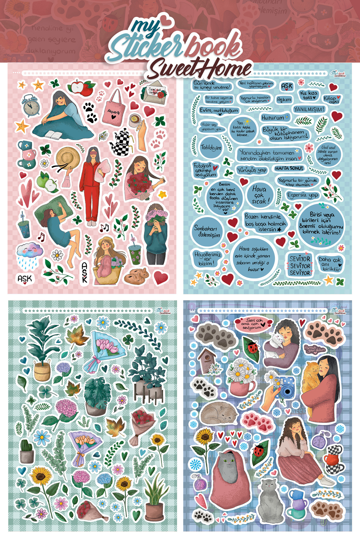 colortouch Sweet Home Sticker Set - 500 Adet Etiket - Ajanda, Günlük ...