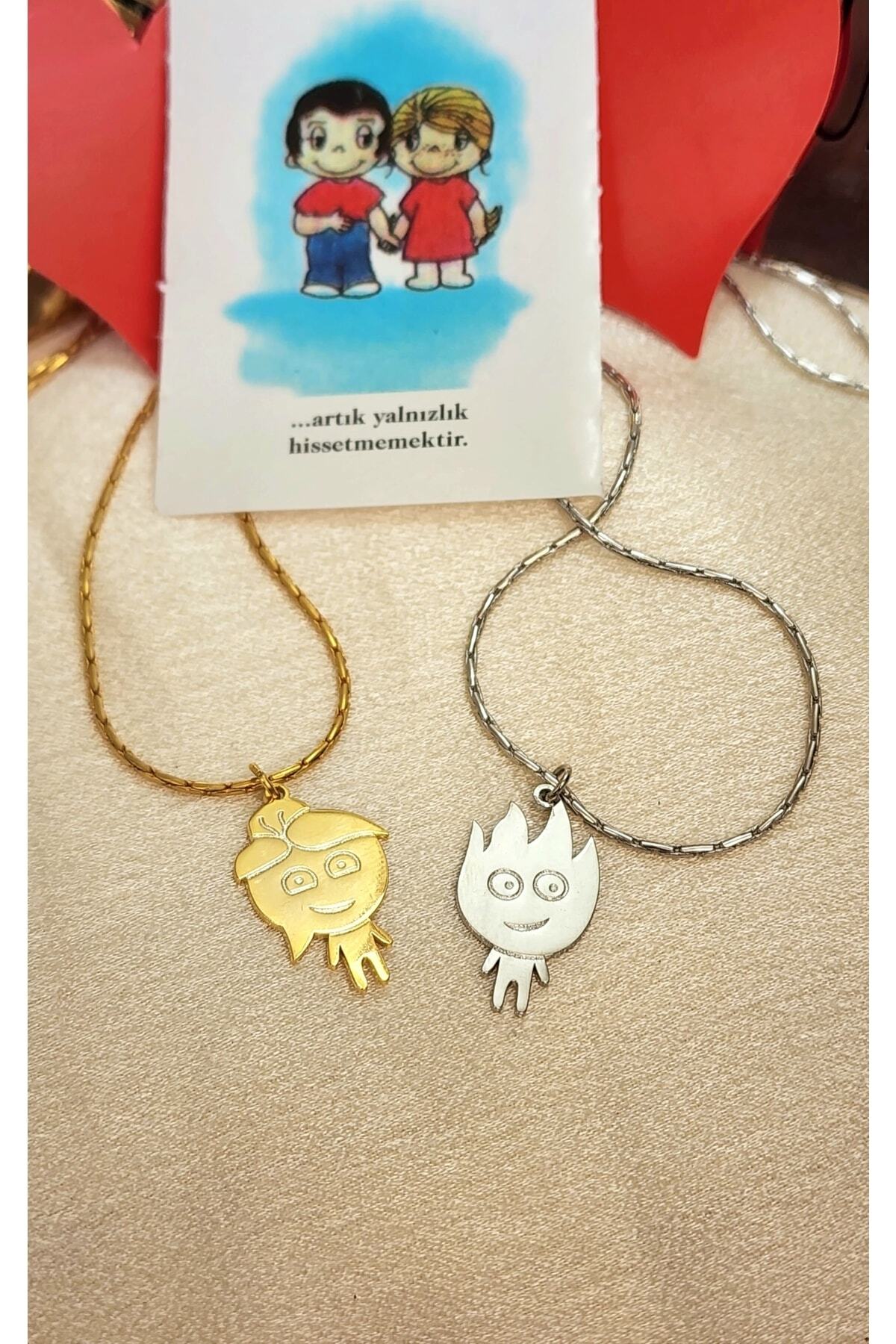 WONDER TOUCH Ateş Ve Su Kolyesi,sevgili Kolyesi,dostluk Kolyesi,yin ...