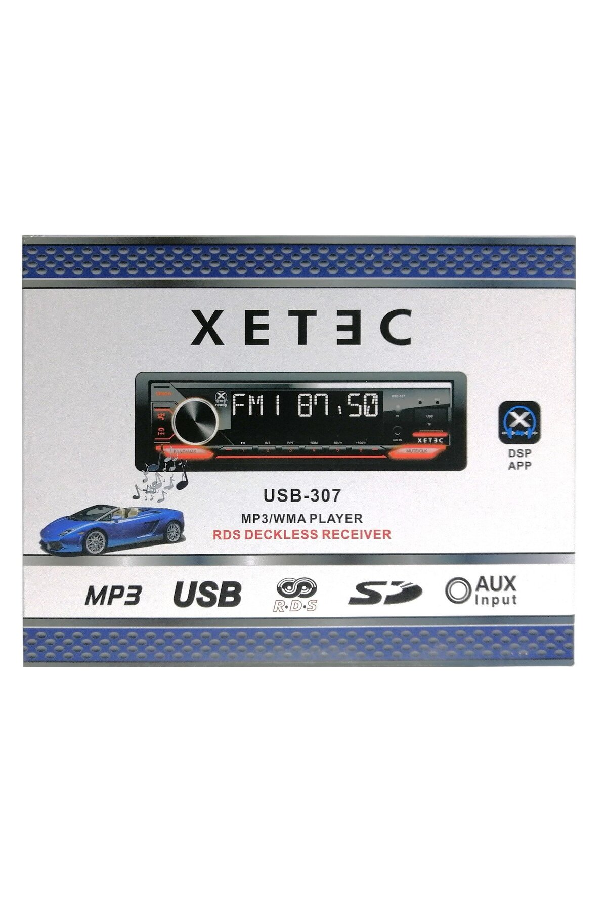 XETEC USB-37 Oto Teyp DSP/USB/SD/AUX/RDS/ 3 Anfi Çıkışlı/4*50W/APP ...