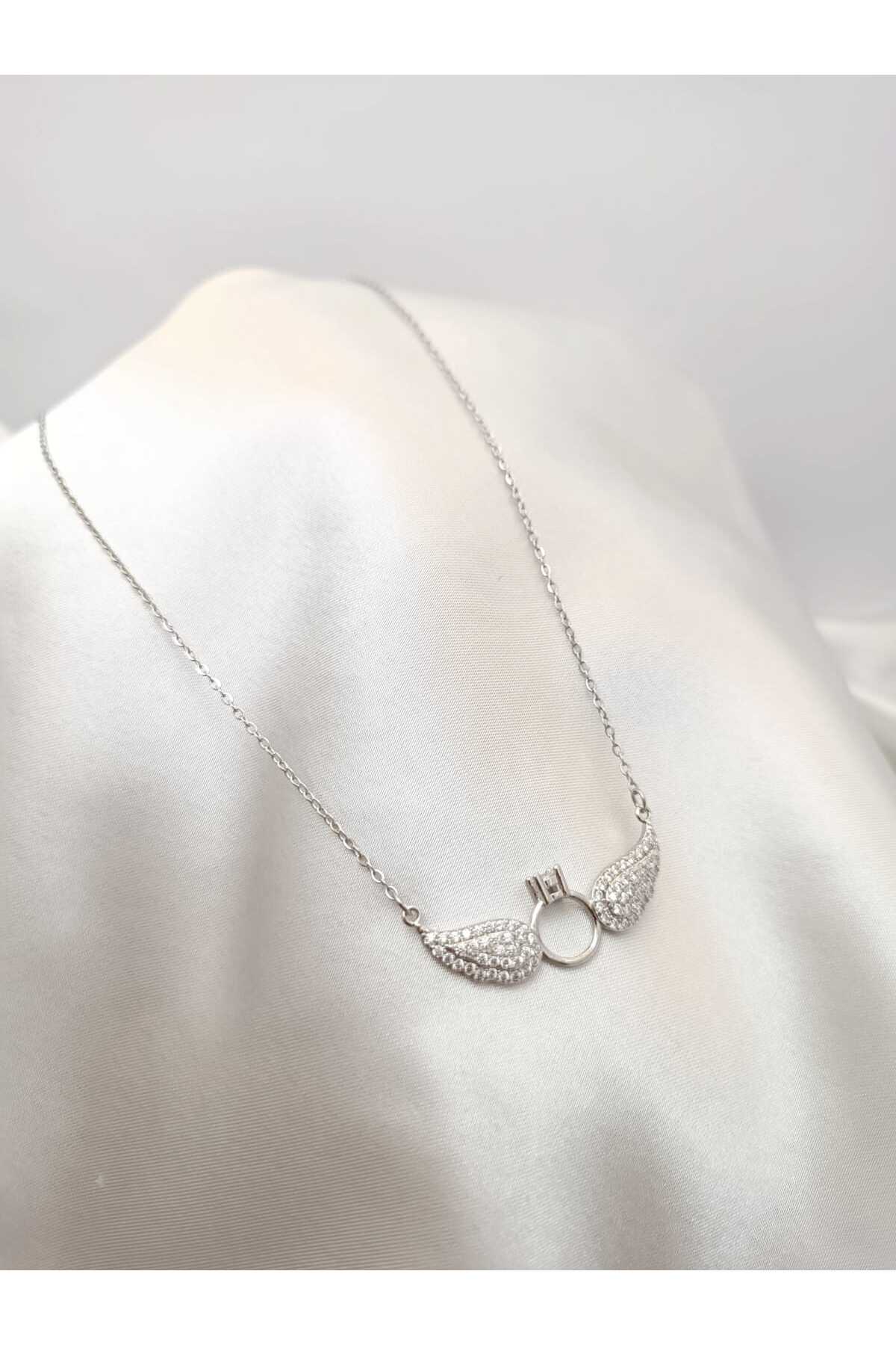 stainles steel ÇELİK MELEK KANATLI TEKTAŞ YÜZÜKLÜ KOLYE Fiyatı ...