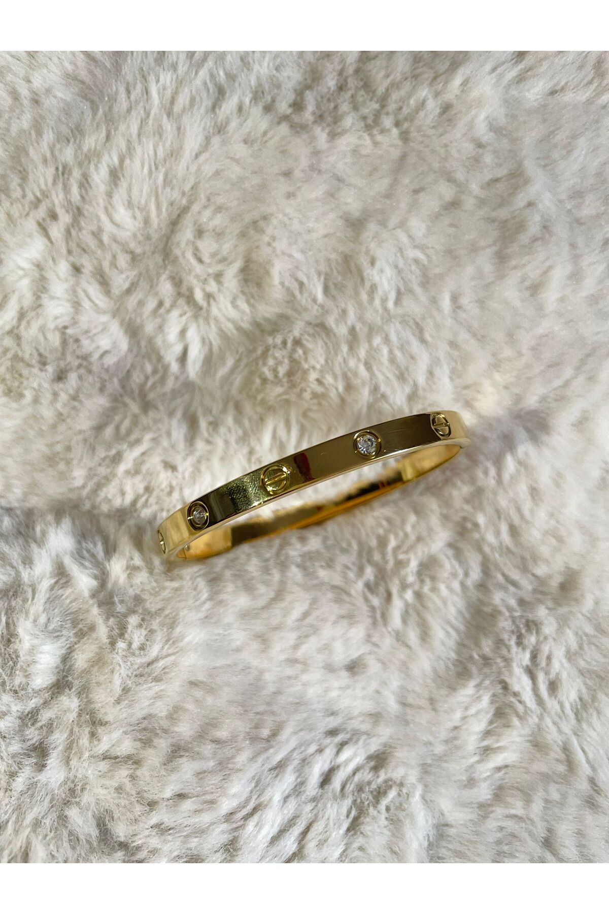 İDİL Gold Renk Taşlı Cartier Çelik Kelepçe Fiyatı, Yorumları - Trendyol