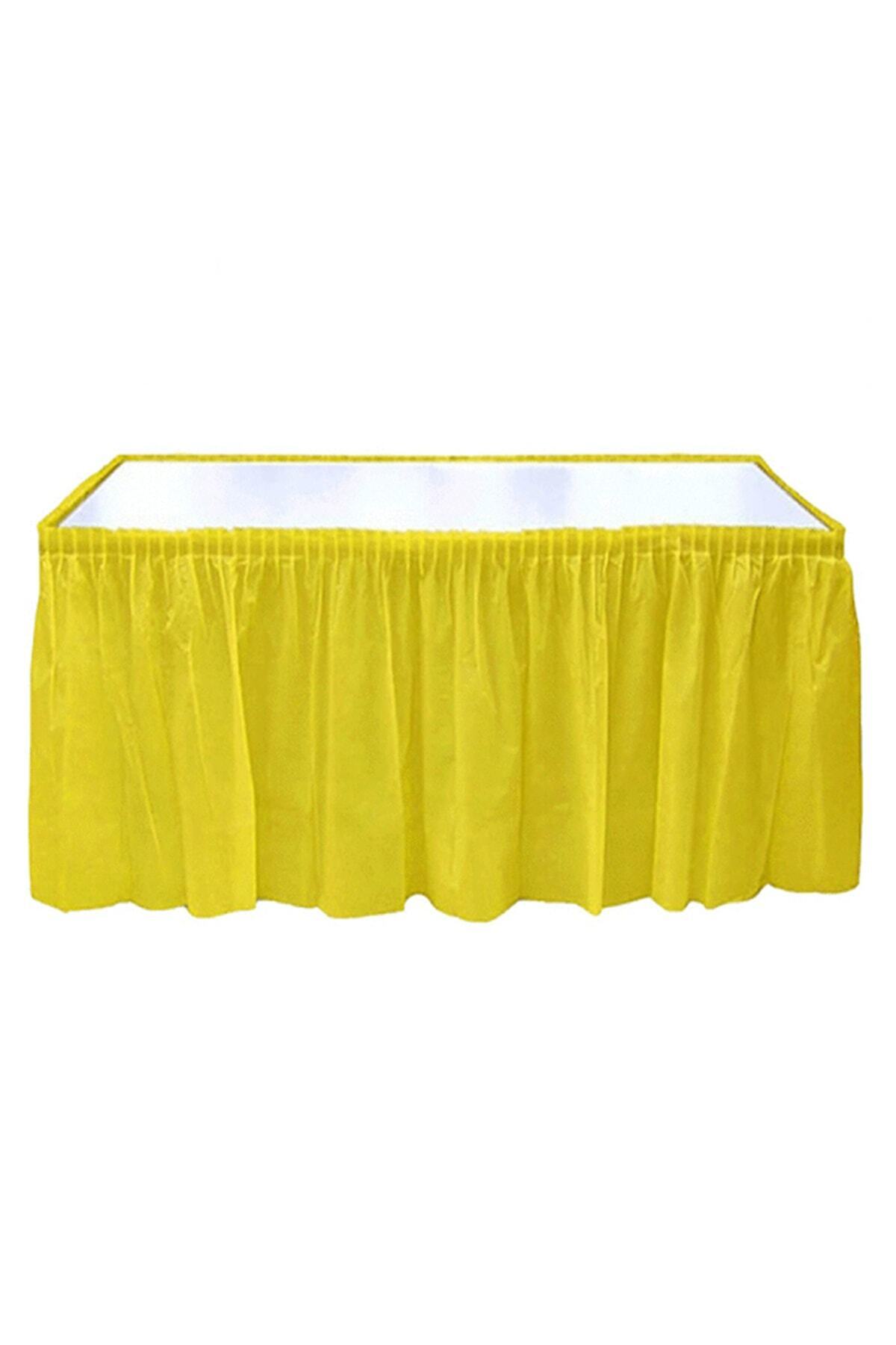 parti pera Sarı Renk Plastik Masa Eteği Kullan At Masa Eteği 75*426 Cm ...