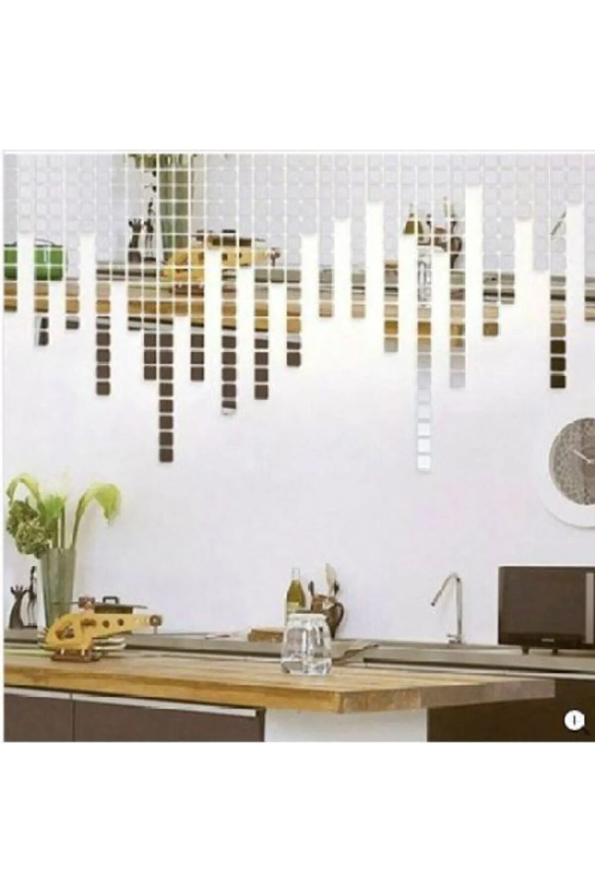 Genel Markalar Aynalı Pleksi Dekoratif Antre Banyo Süs Mozaik Ayna 100 Adet 3 cm * 3 cm - Fiyatı ...