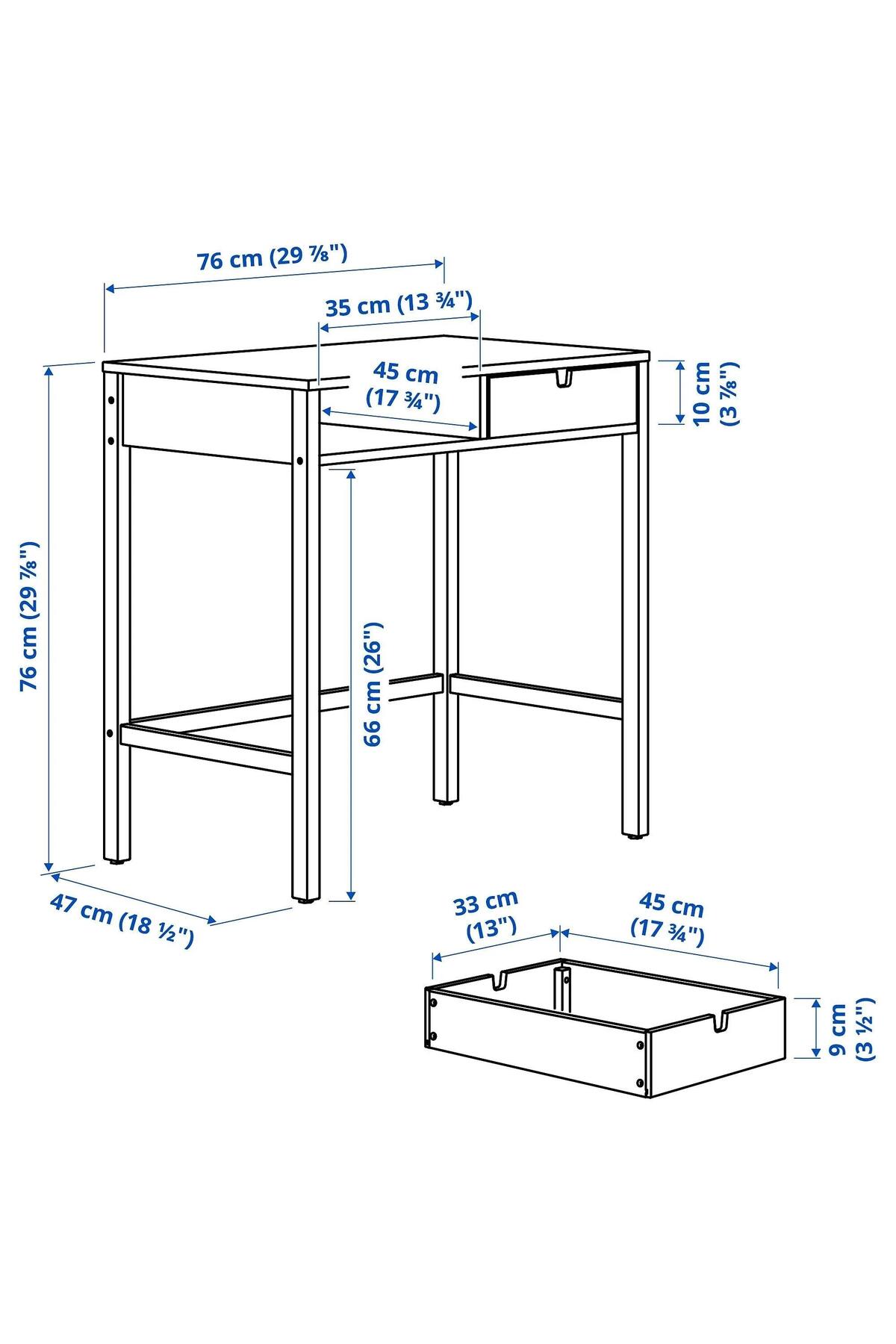 IKEA Bambu Makyaj Masası, MeridyenDukkan 76x47 cm Çekmeceli Tuvalet ...