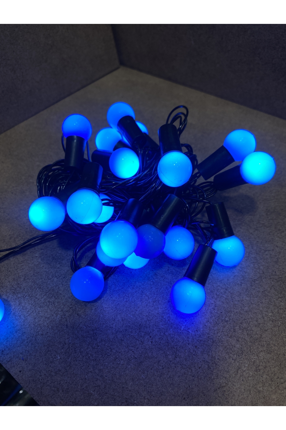 Led 5 Metre Top Işık Mavi Renk 20 Adet Toplu Siyah Kablolu Yılbaşı Oda ...