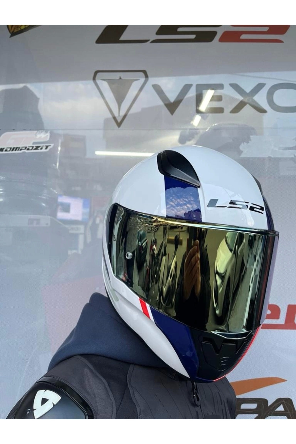 LS2 RAPID 2 DRIVEWAY BEYAZ-MAVİ KASK - GOLD VİZÖR - SPOİLER Fiyatı ...