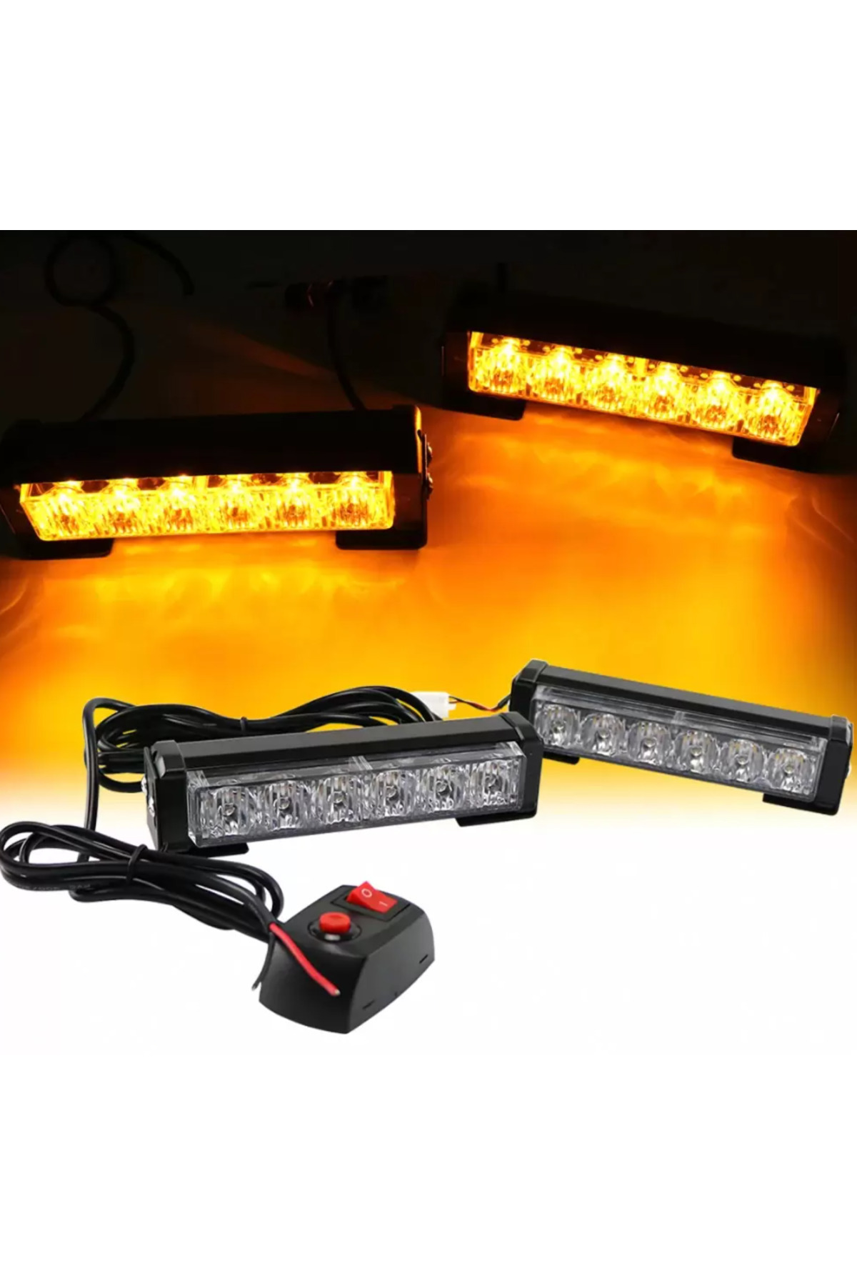 mısırlı grup 4 Lü Sarı Çakar Lamba Seti Power 12-24 Volt Uyarı Işığı ...