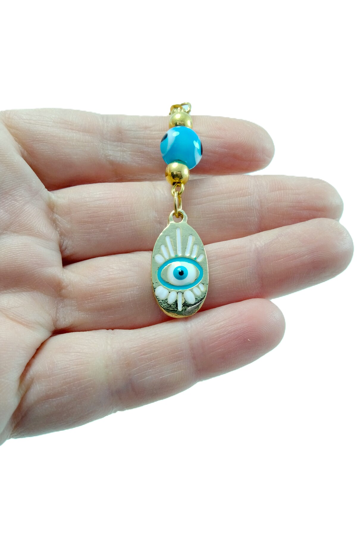 biuti Beyaz Metal Göz Nazar Boncuğu Araba Dikiz Ayna Süsü Lüks Hediyelik Aksesuar, Yeni Araba ...