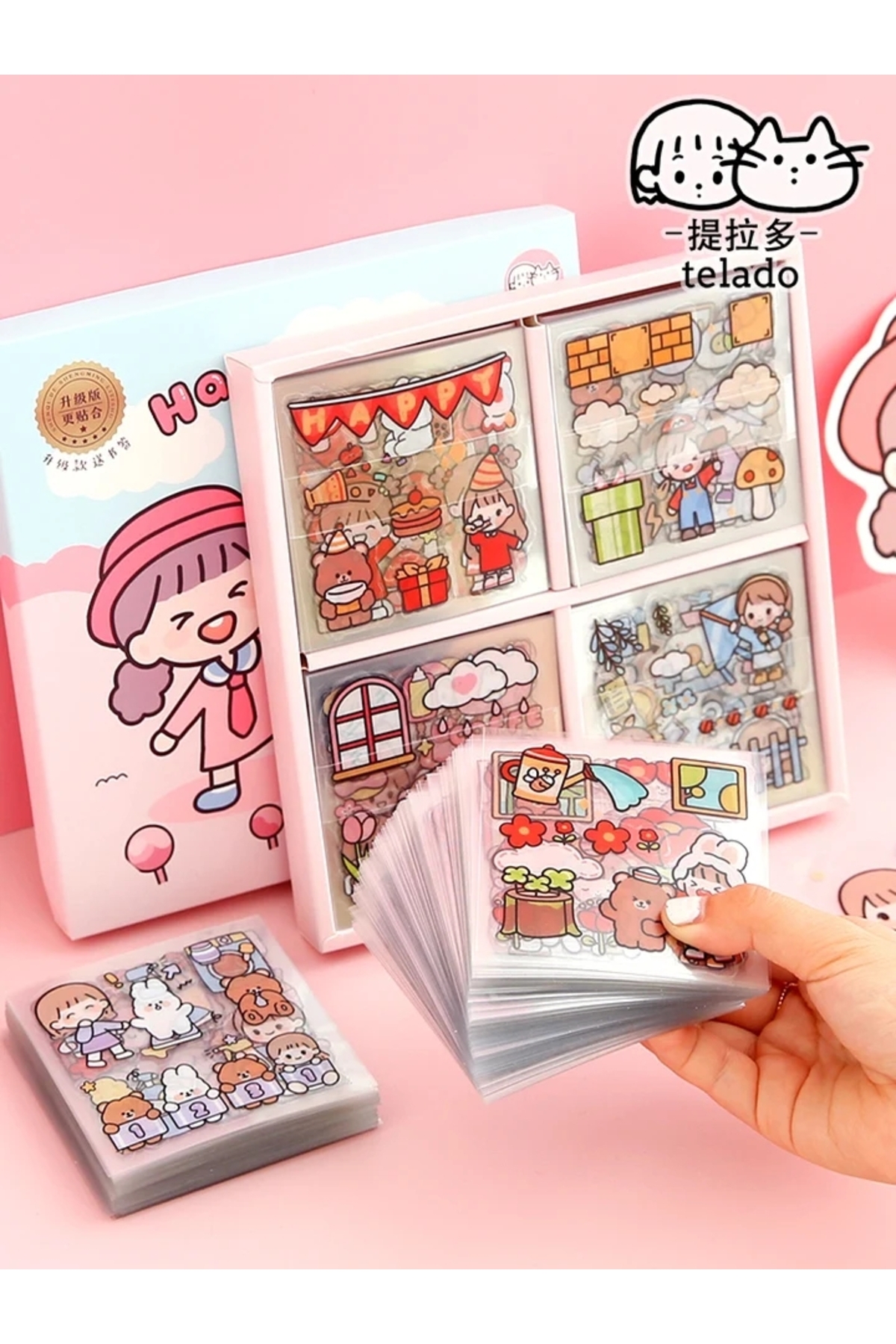 Kawaii 5 Sayfa Sevimli Şeffaf Su Geçirmez Sticker Fiyatı, Yorumları ...