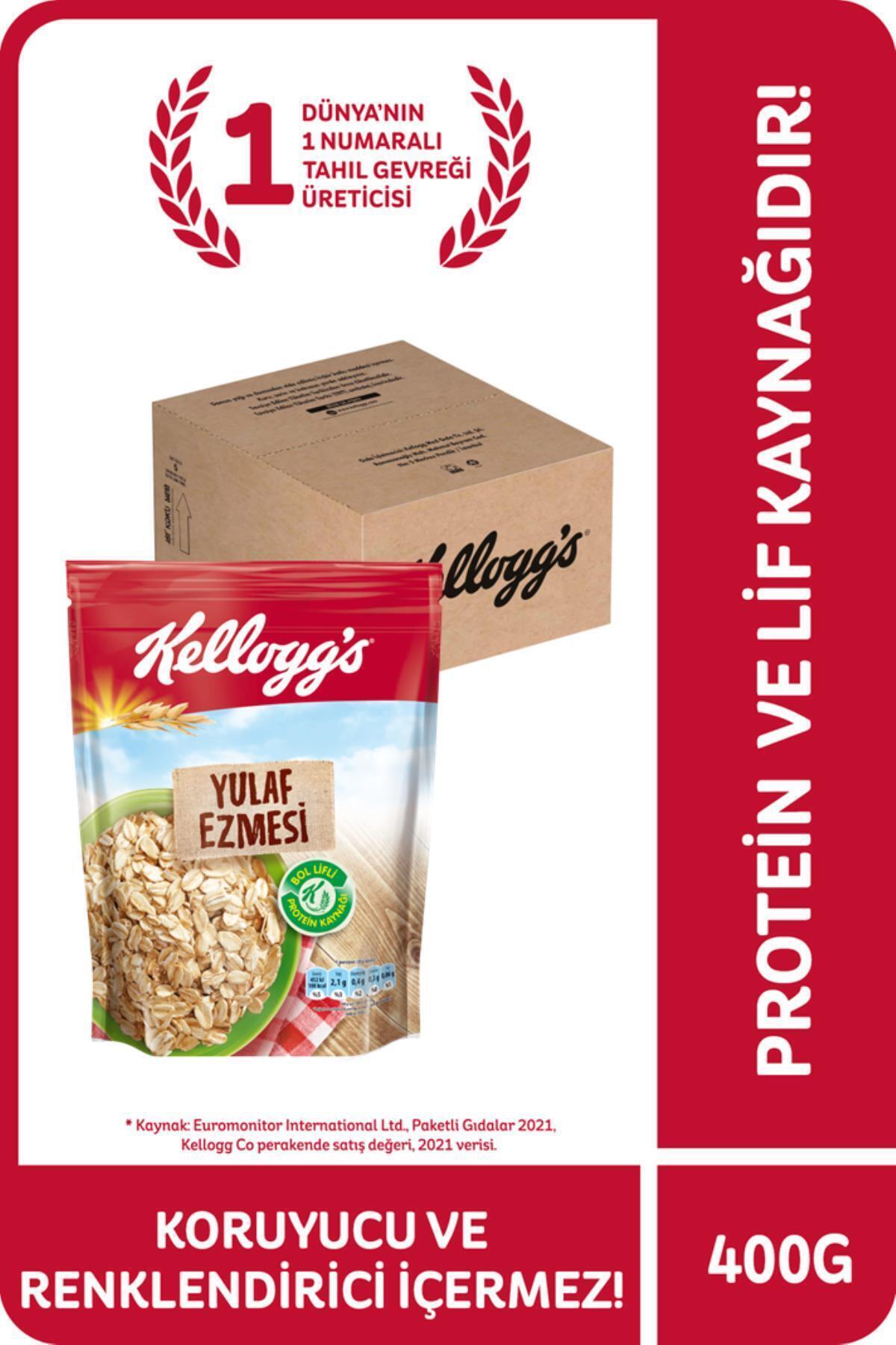 Kellogg's Yulaf Ezmesi 400 Gr x 10 Adet, %100 Yulaf Ezmesi, Lif ve ...