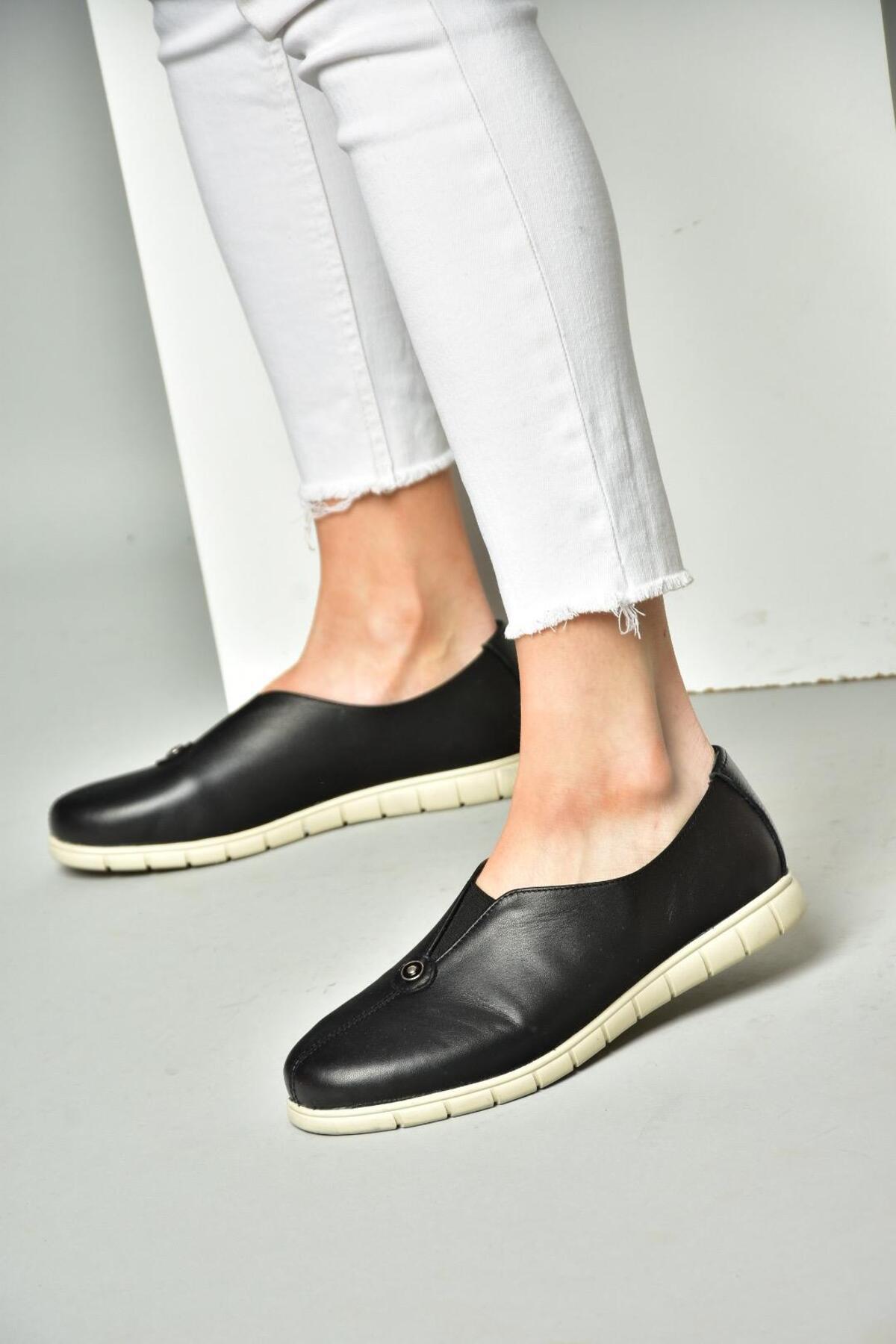Fox Shoes P555081203 Black Leather Comfort Orthopedic Sole Women's ...