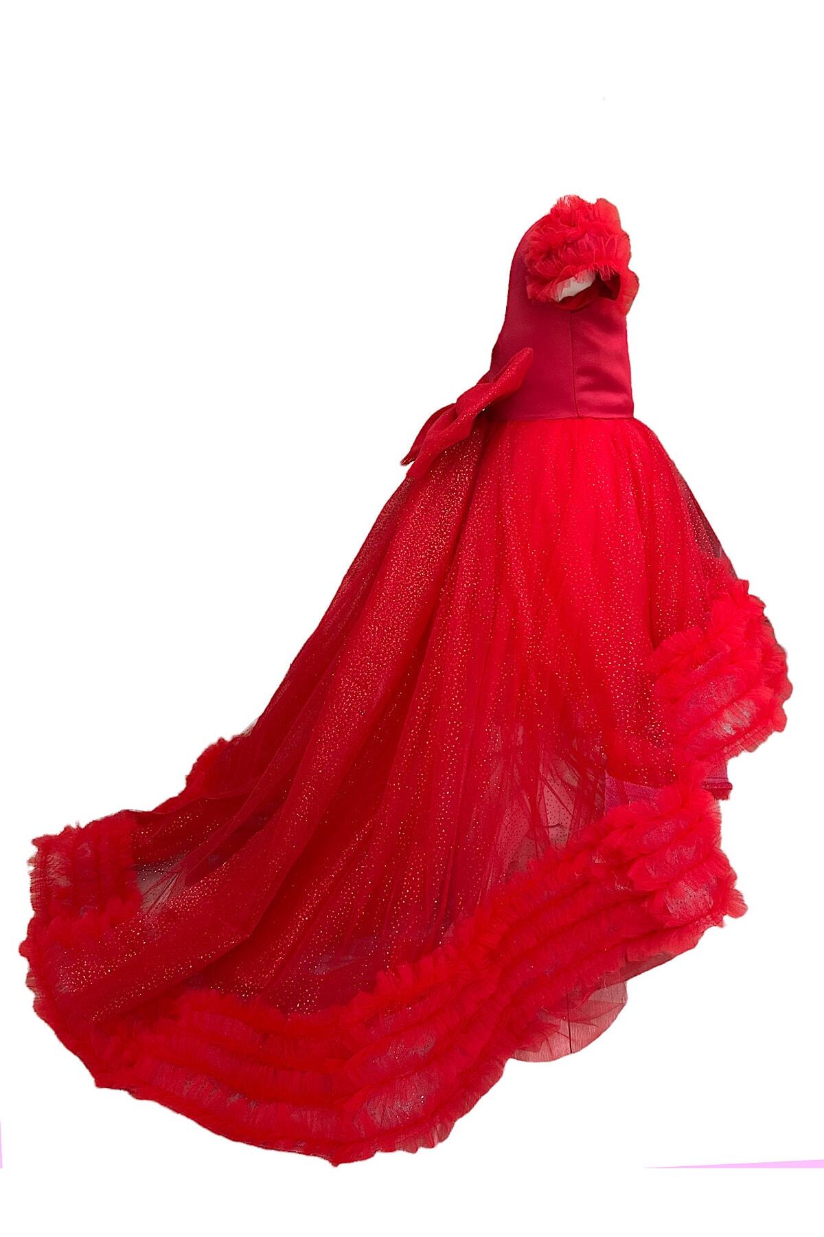 zühre balaban Red Shine Spring Kırmızı Önü Kısa Arkası Uzun Kız Çocuk ...