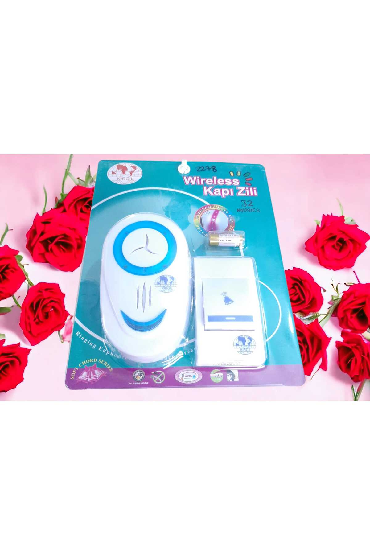 ÇEÇEN HOME Dijital Kablosuz 32 Melodili Kapı Zili Pilli Dış Mekan ...