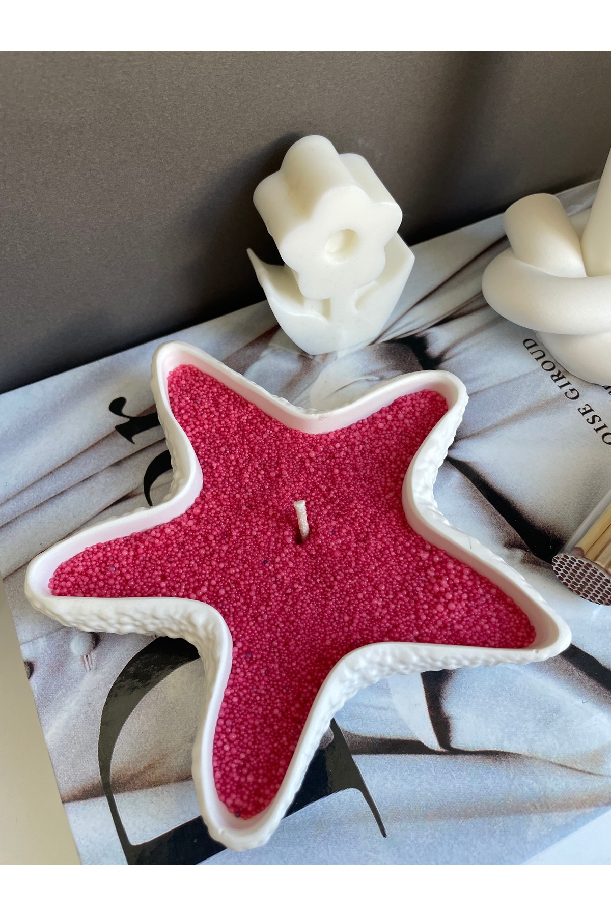 Zenan Design - İnci Tozu Mum & Deniz Yıldızı Tabak Set Beyaz deniz yıldızı inci toz - Fiyatı ...