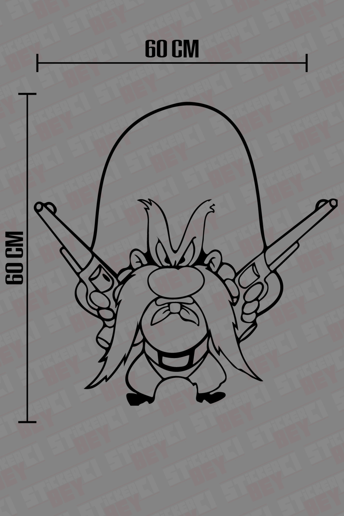 STİCKERCI BEY 60*50 Cm Küfürbaz Haydo Yan Kapı Siyah Vektörel Özel ...