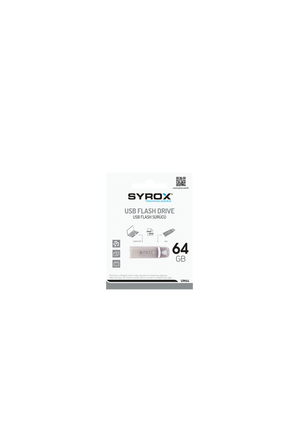 Syrox UM64 Metal USB Flash Bellek 64GB, USB 2.0 Fiyatı, Yorumları ...