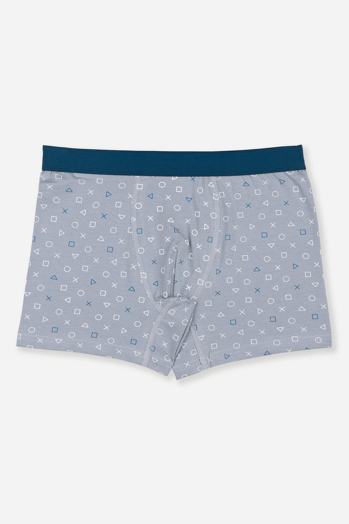 BAYKAR Erkek Çocuk Pamuklu Baskılı Rahat Kesim Likralı Boxer 3995 Gri ...