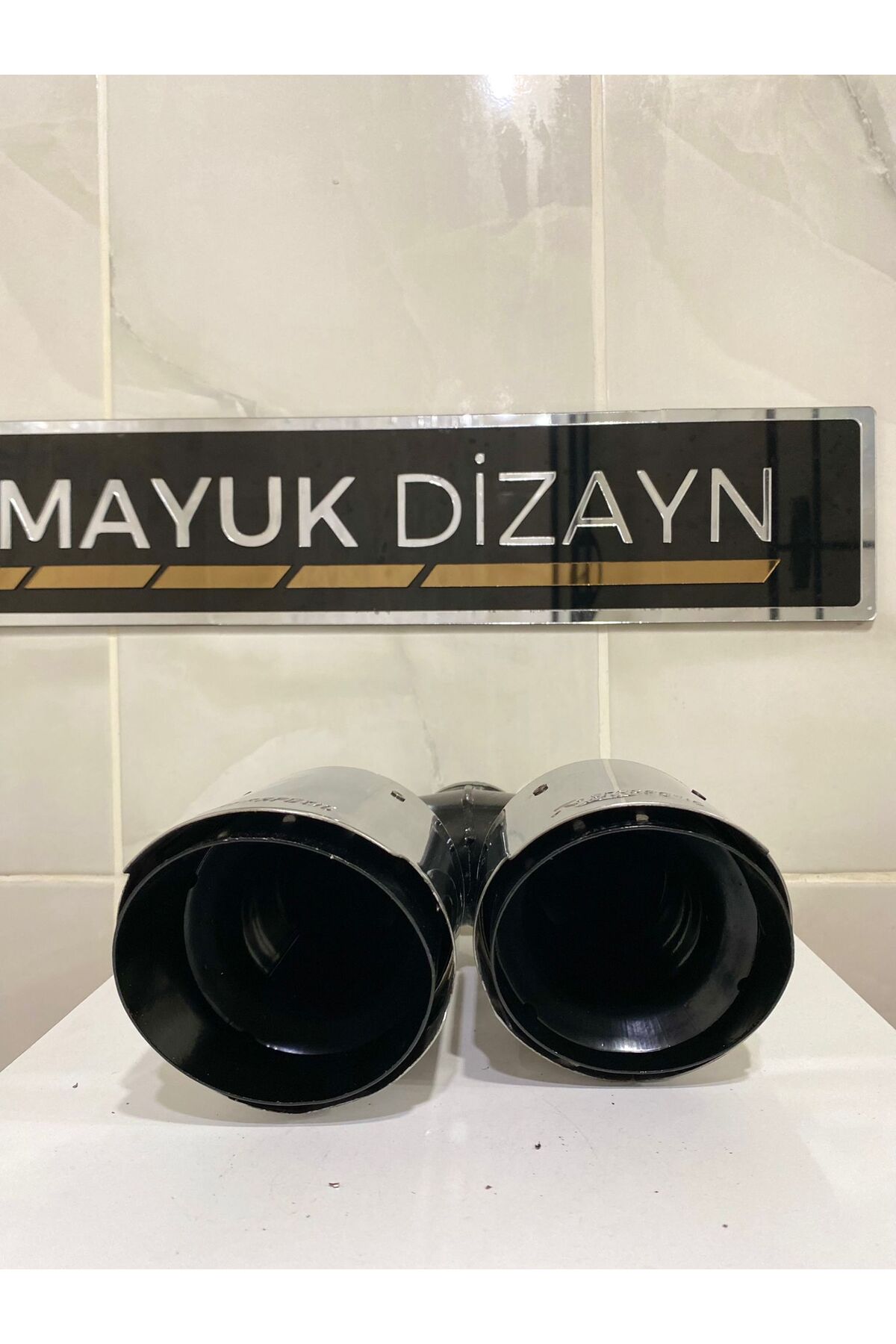 Mayuk Dizayn AKRAPOVİC 100mm DIŞI KROM Karbon Çiftli Siyah Egzoz Ucu 1 ...