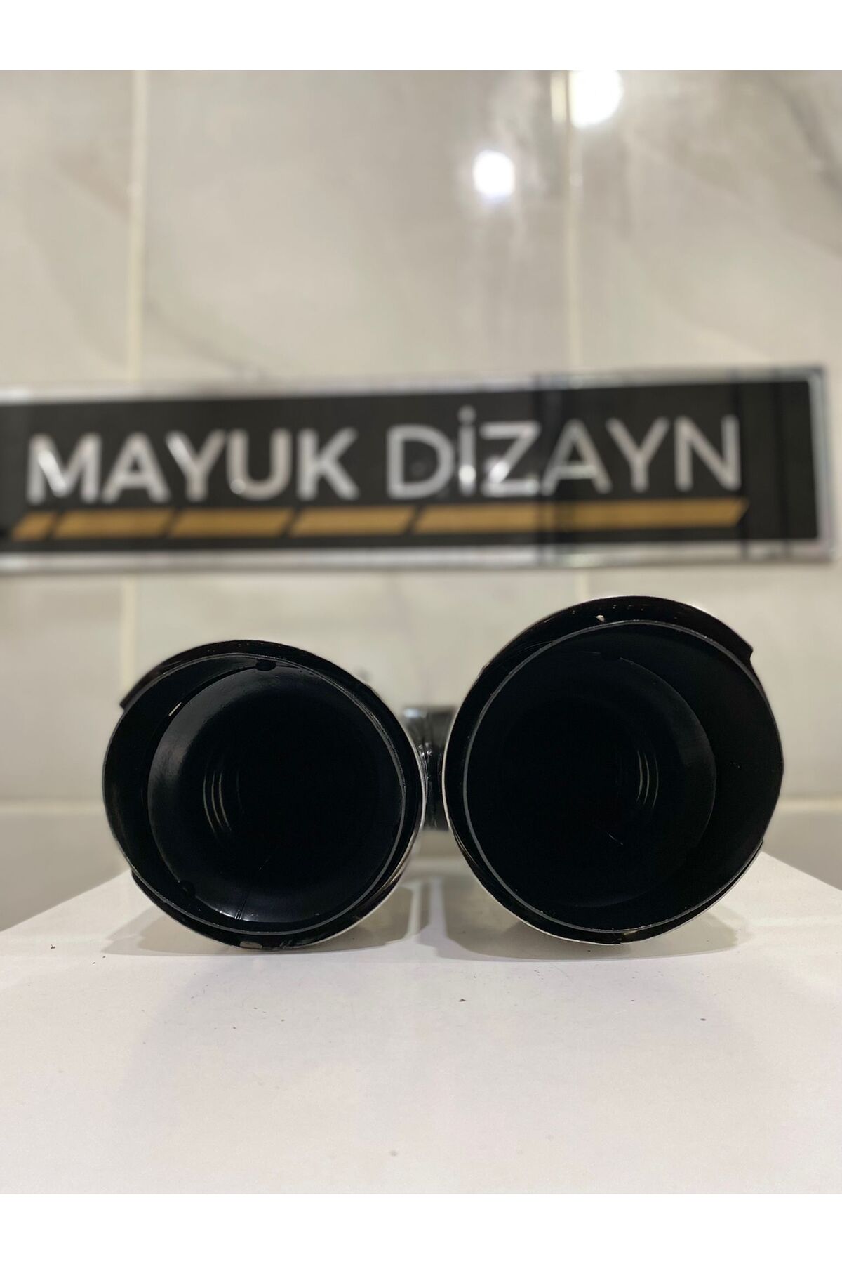 Mayuk Dizayn AKRAPOVİC 100mm DIŞI KROM Karbon Çiftli Siyah Egzoz Ucu 1 ...