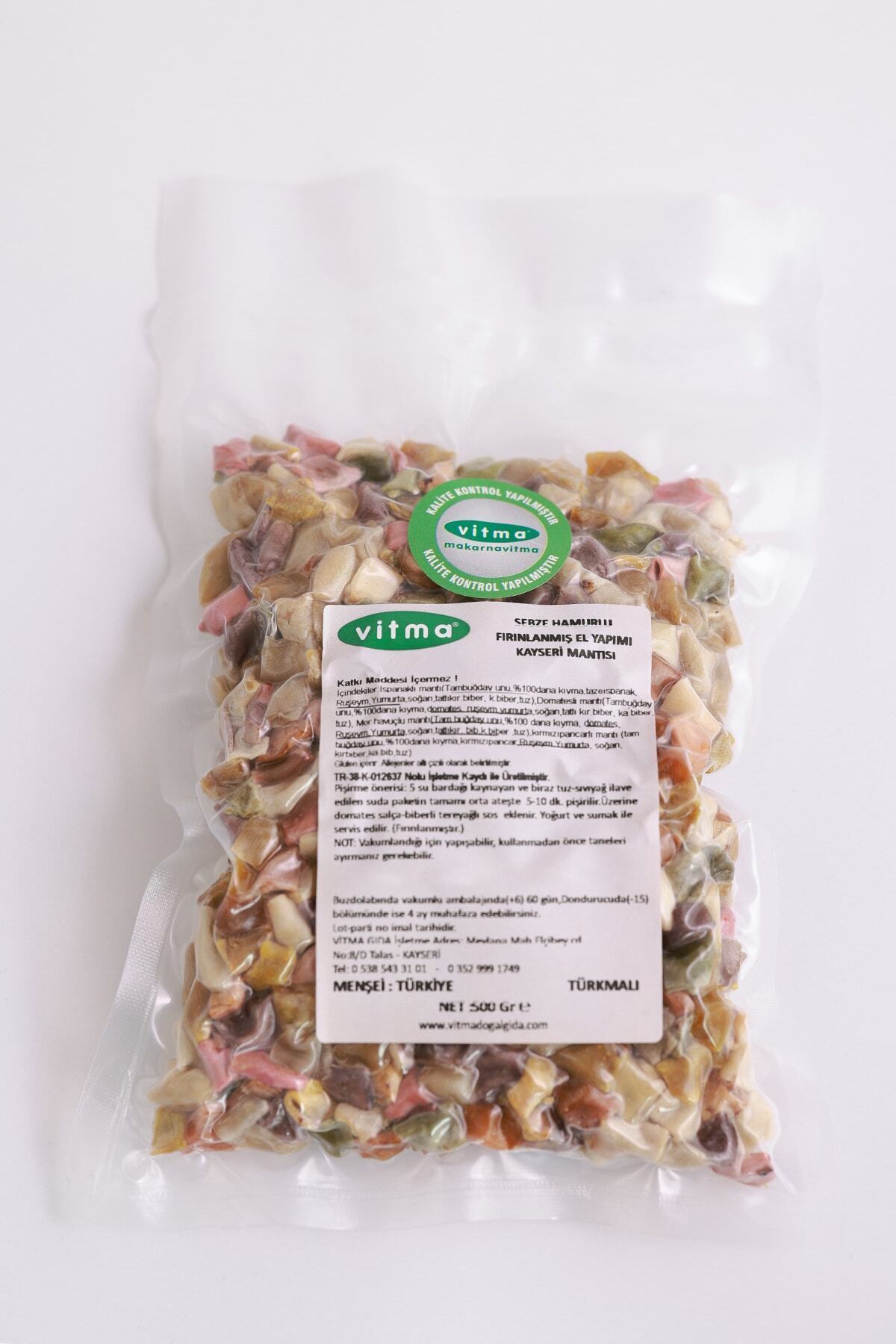 Vitma Sebzeli Kayseri Mantısı 500gr (1 KG YAŞ MANTIYA EŞDEĞERDİR ...