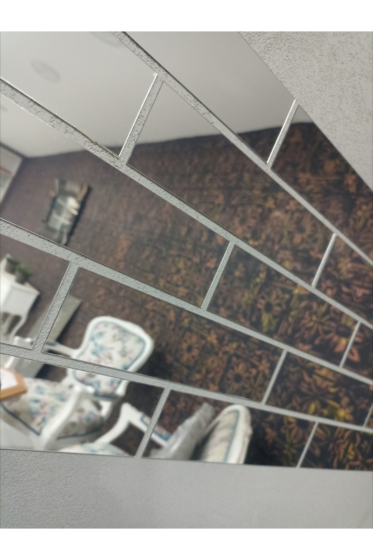 Small Tasarım Ev Ofis Duvar Dekorasyonu Aynalı Pleksi Tuğla Desenli Dekoratif Duvar Süsü ...