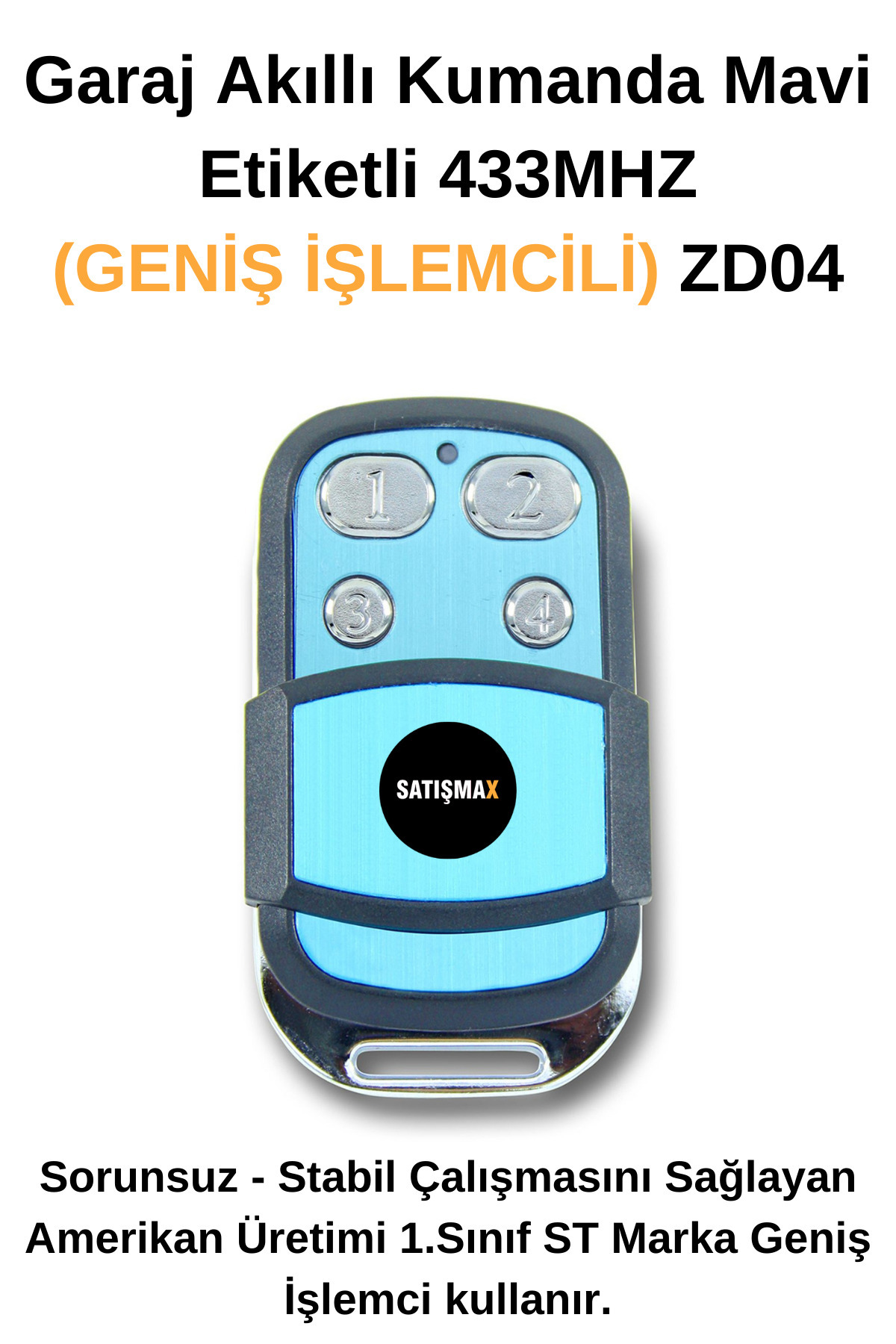 SatışMax Universal Akıllı Öğrenebilen Garaj Kepenk Otopark Kumandası 433 Mhz (1. Kalite - St ...